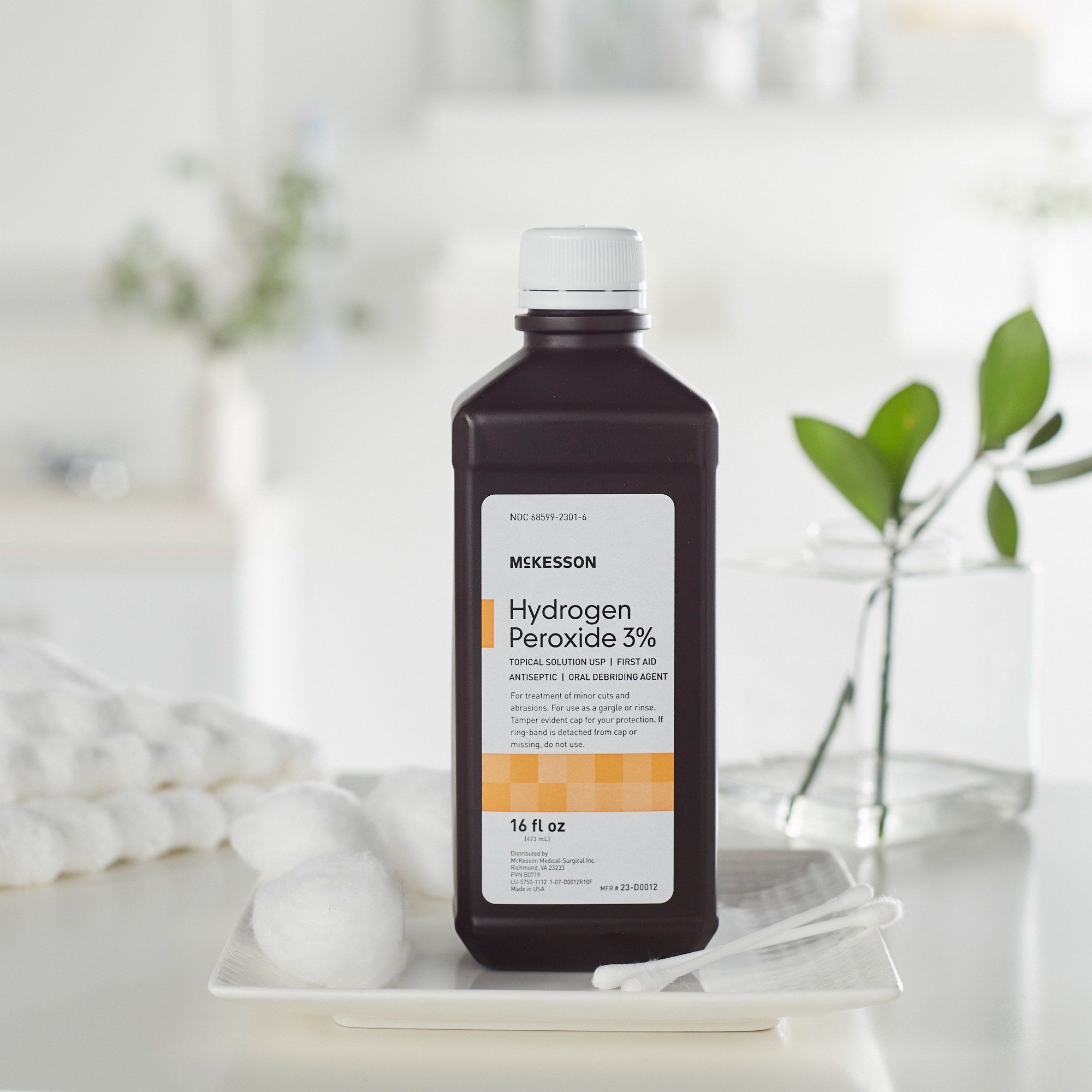 McKesson Hydrogen Peroxide 3% First Aid Antiseptic - 16 fl oz (2 Pack ...