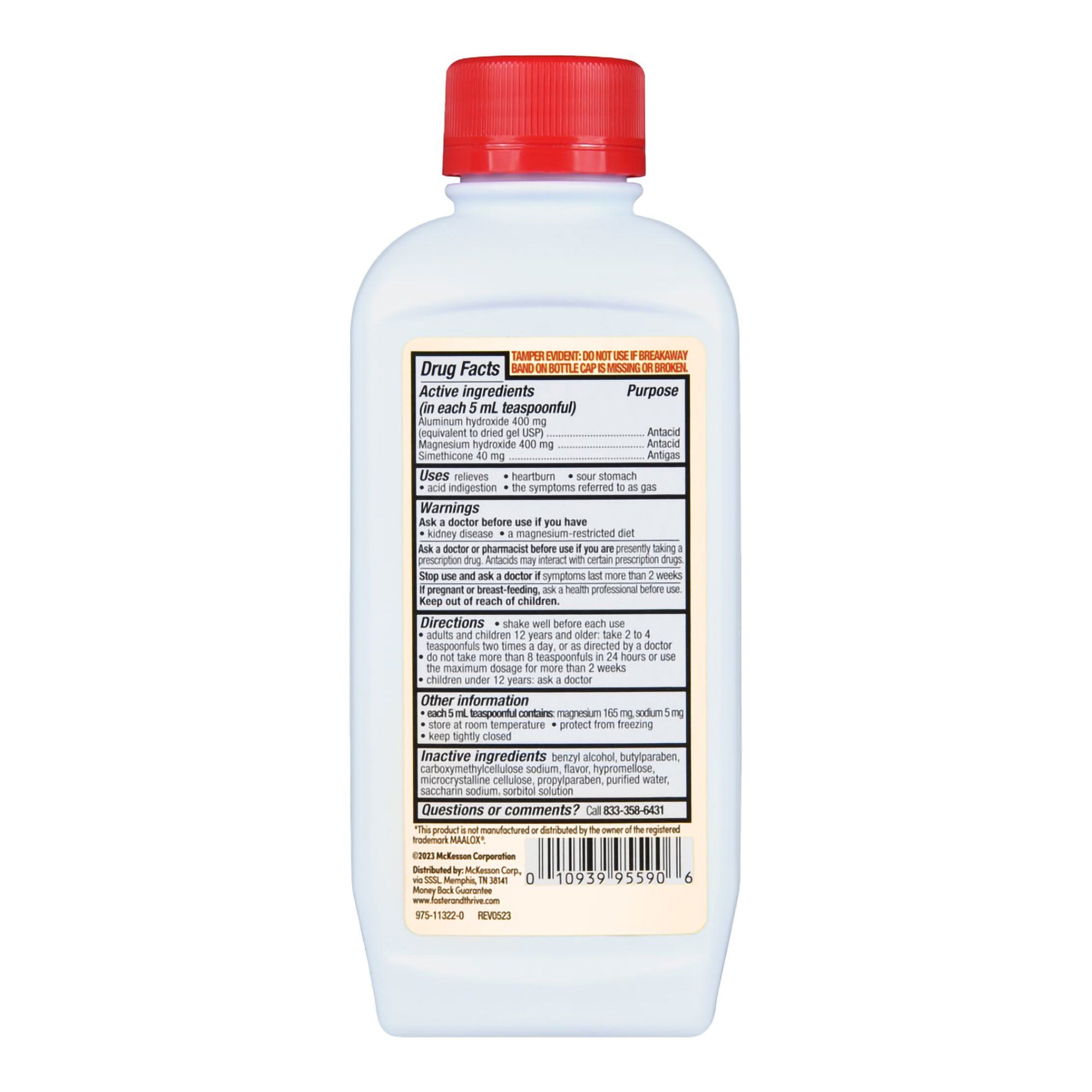 Foster & Thrive Maximum Strength Antacid & Antigas Liquid, Cherry - 12 ...