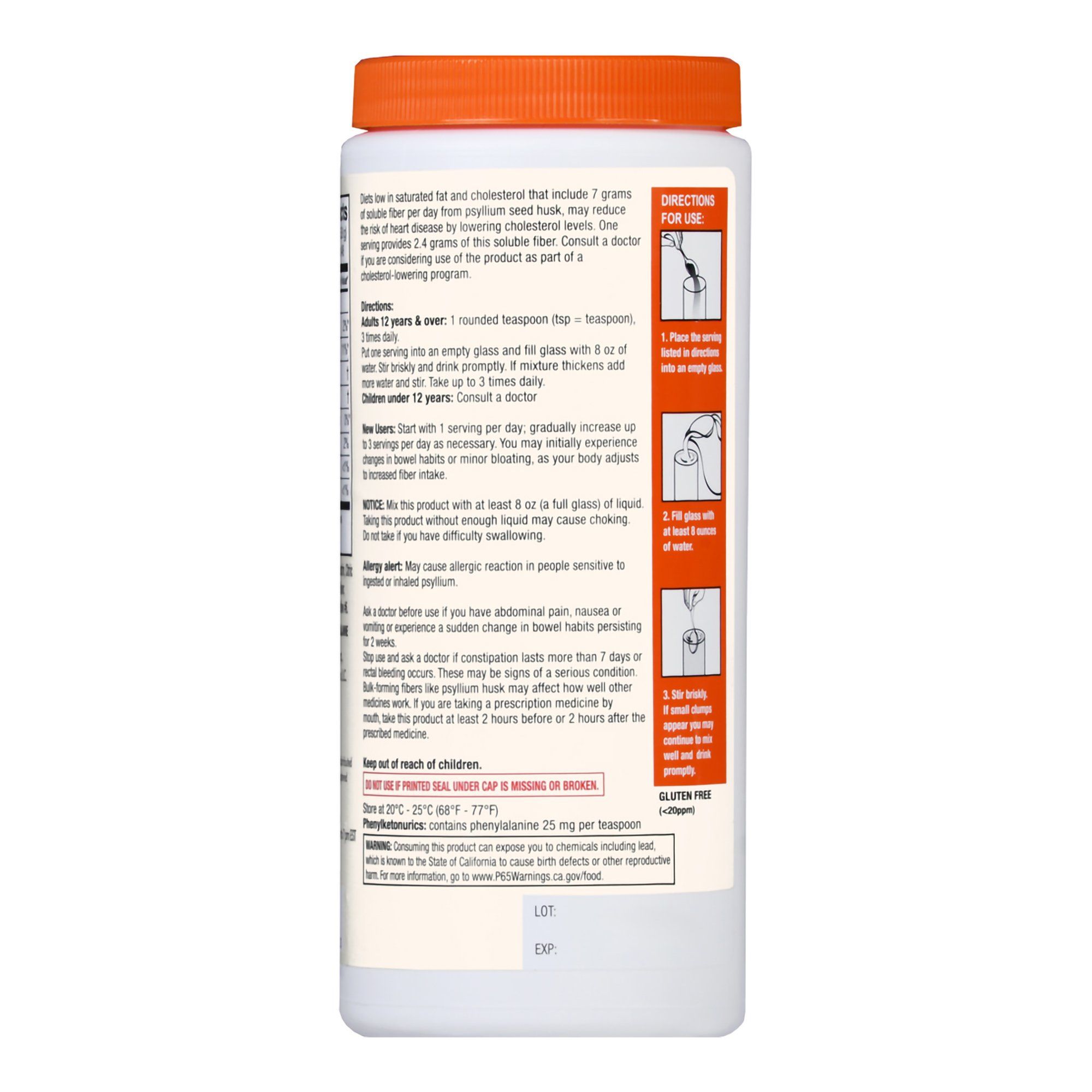 Foster & Thrive Fiber Powder, Smooth Texture, Orange - 10 oz