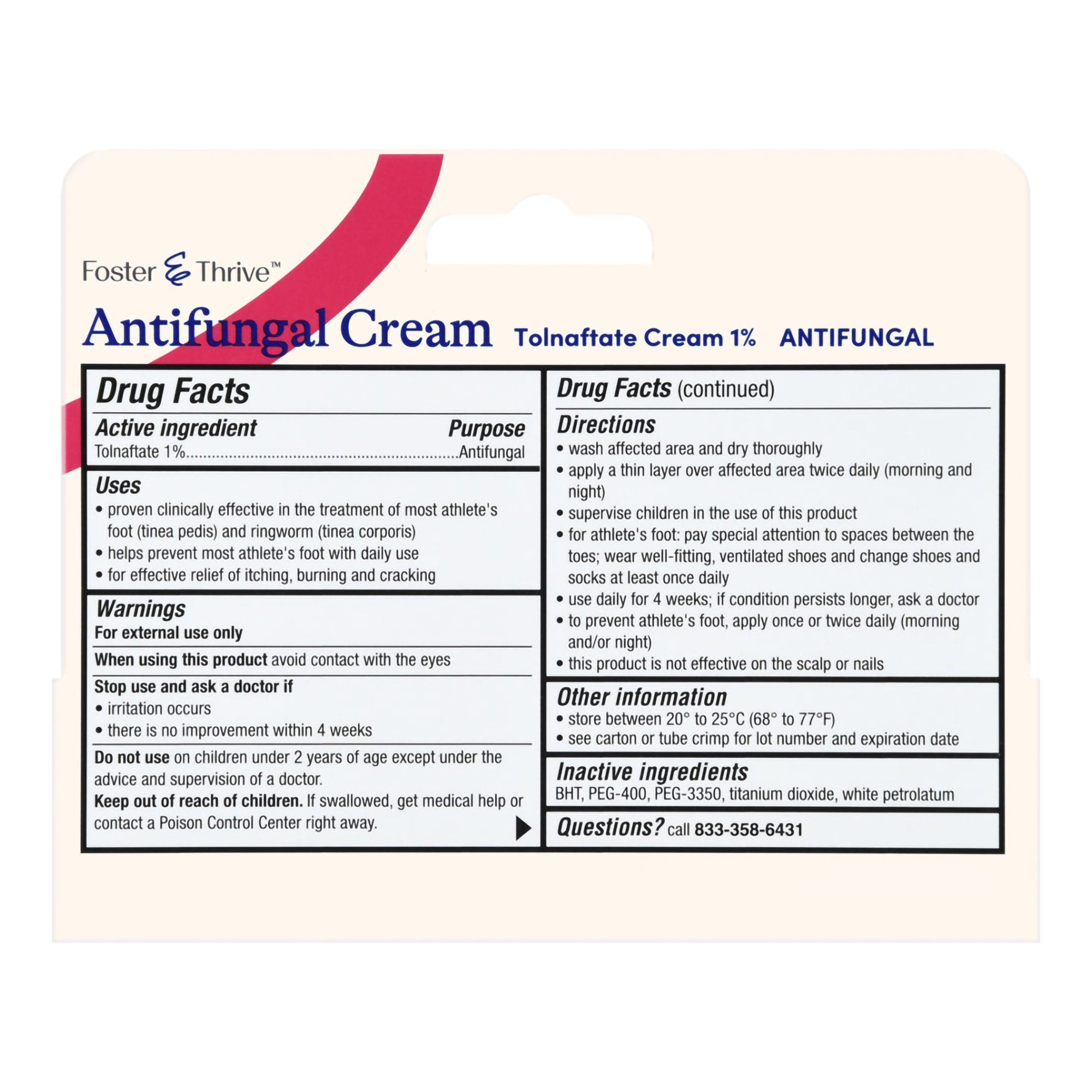 Foster & Thrive Antifungal Tolnaftate Cream 1% - .5 oz