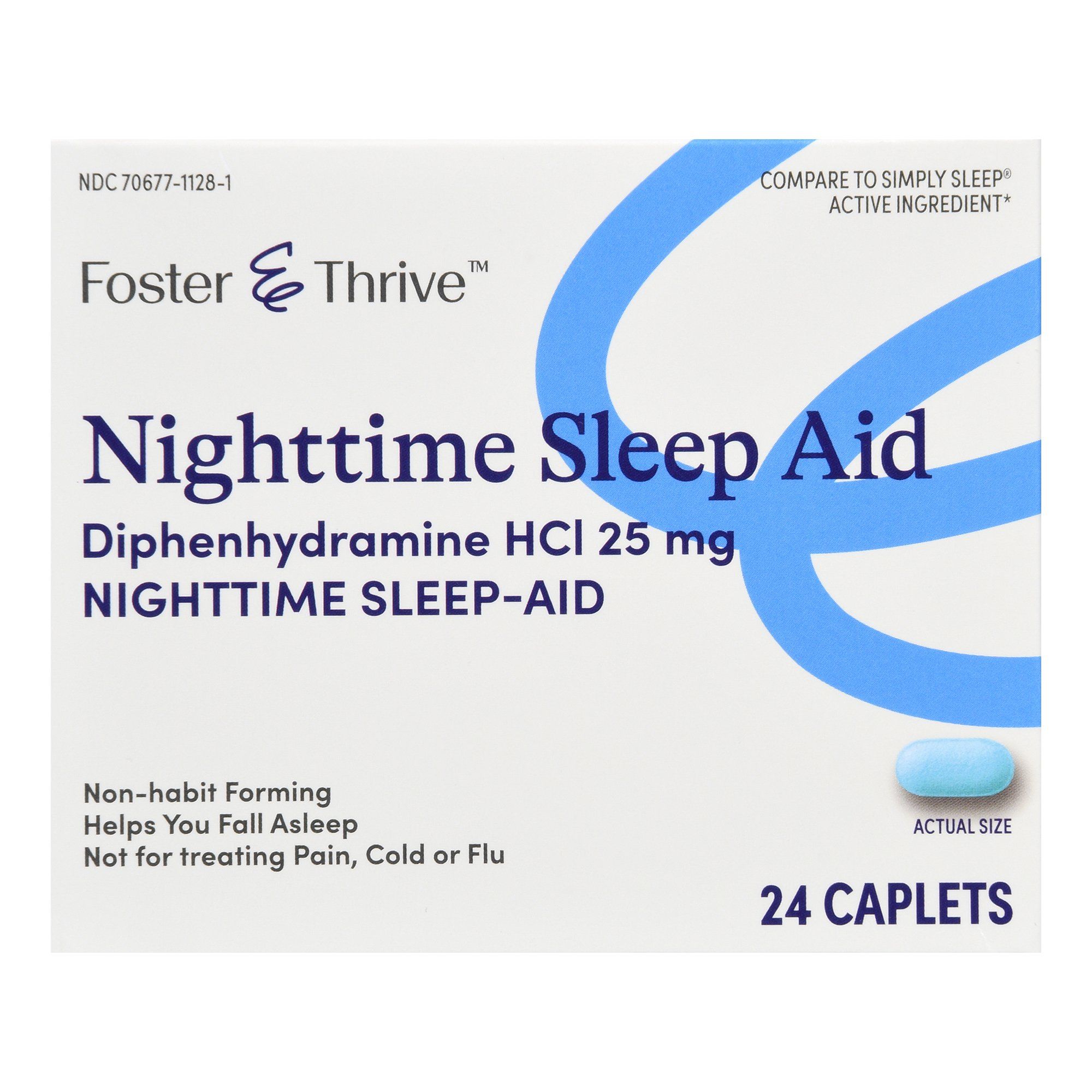 Foster & Thrive Nighttime Sleep-Aid Diphenhydramine HCl Caplets, 25 mg ...