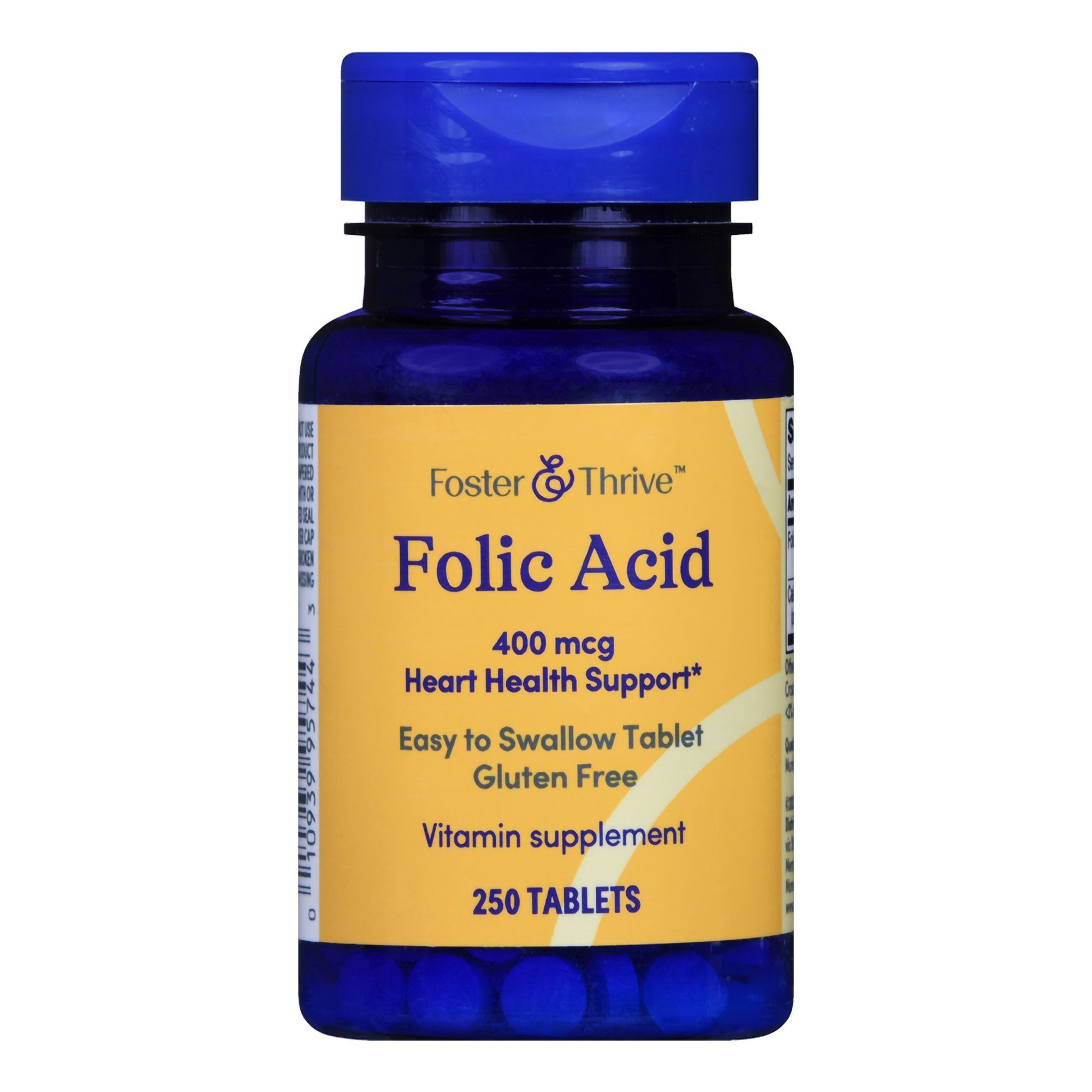 Foster & Thrive Folic Acid Tablets, 400 mcg - 250 ct
