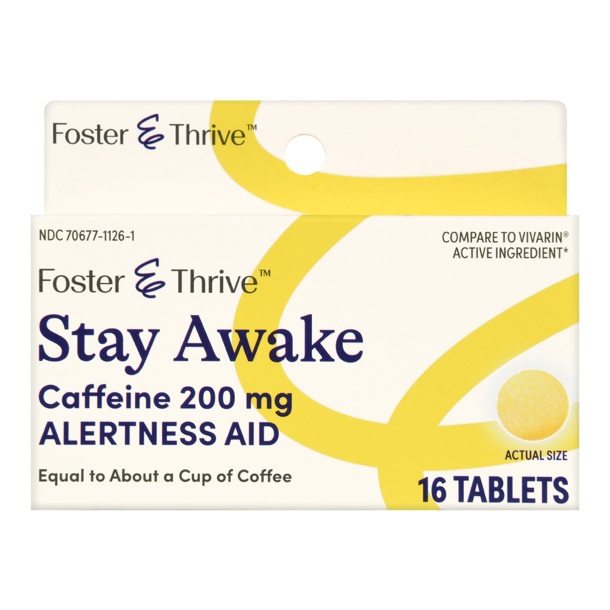 Foster & Thrive Stay Awake Caffeine Tablets, 200 mg - 16 ct