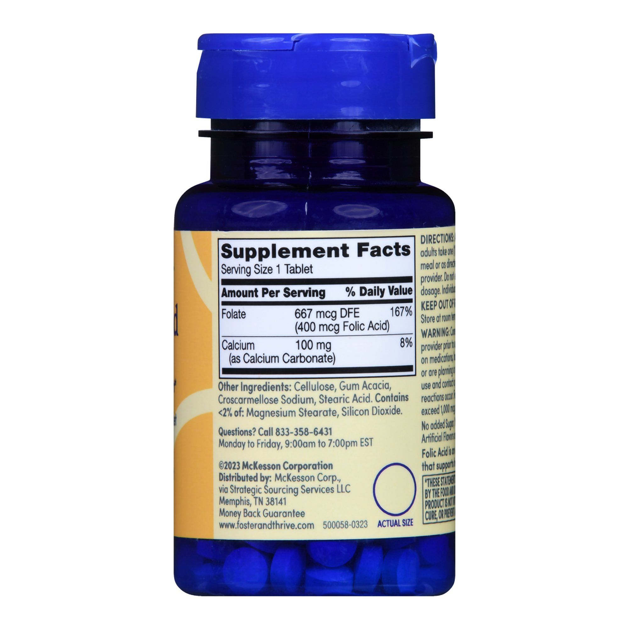 Foster & Thrive Folic Acid Tablets, 400 mcg - 250 ct