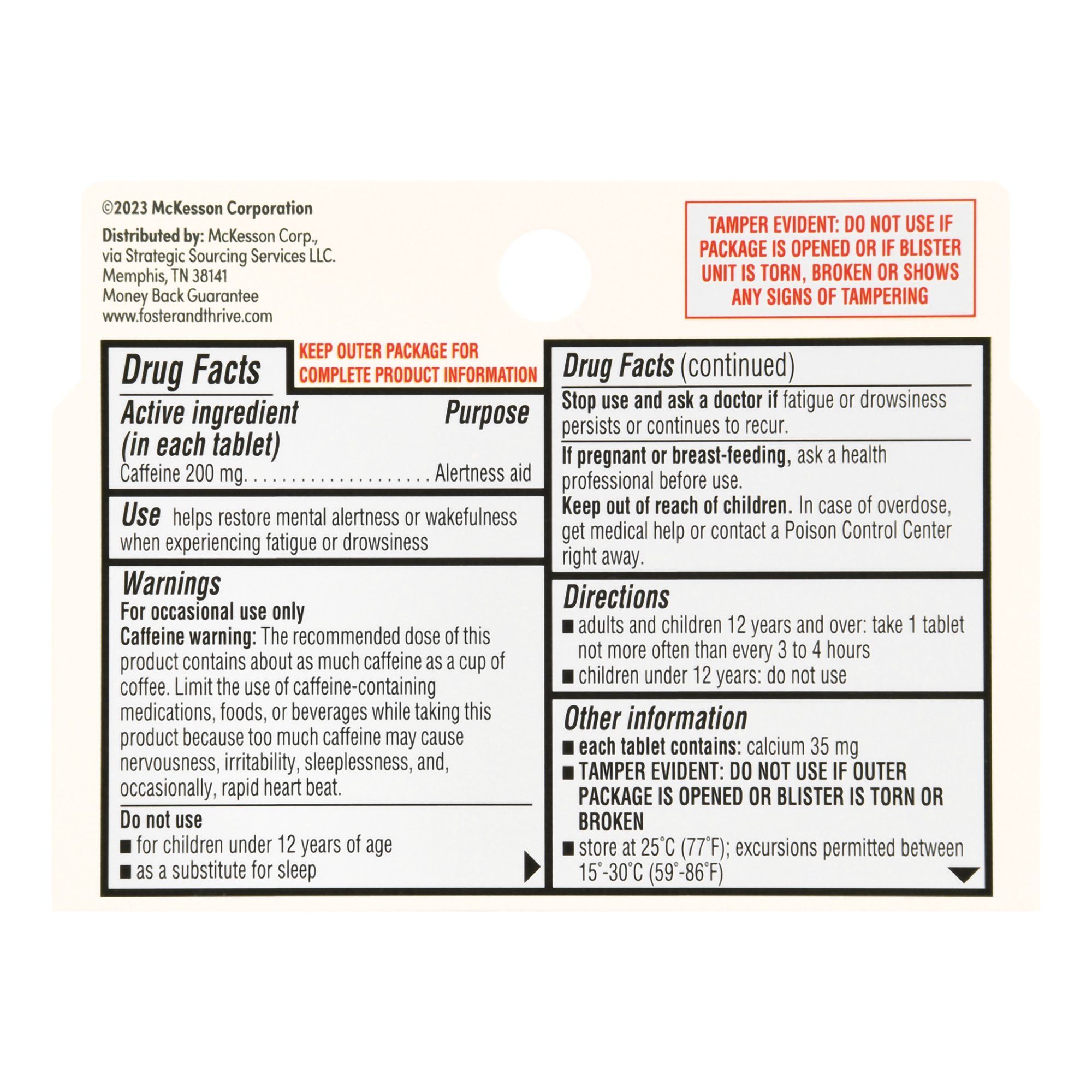 Foster & Thrive Stay Awake Caffeine Tablets, 200 mg - 16 ct