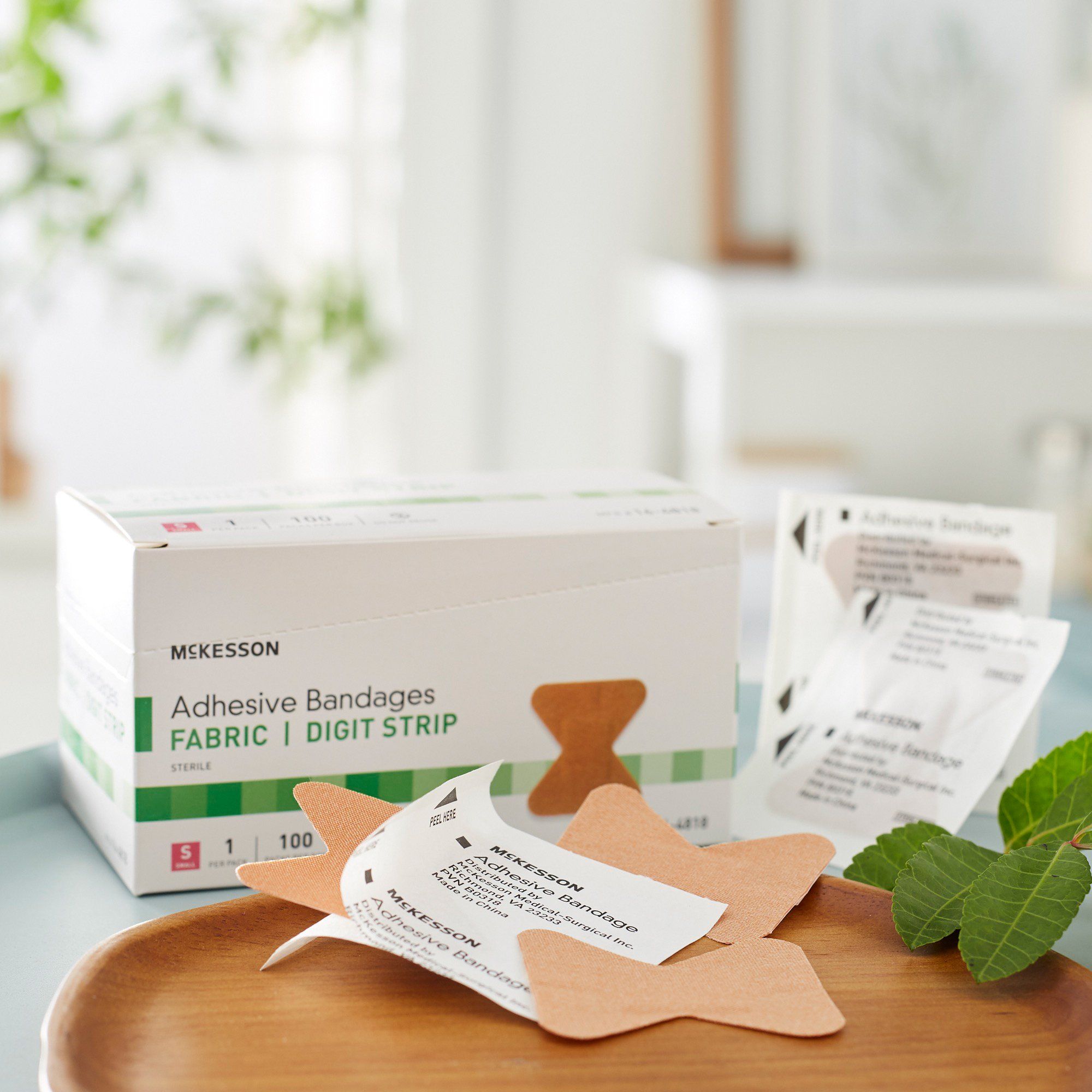 McKesson Adhesive Bandages Fabric Digit Strips, 1.7" x 2" - 100 ct