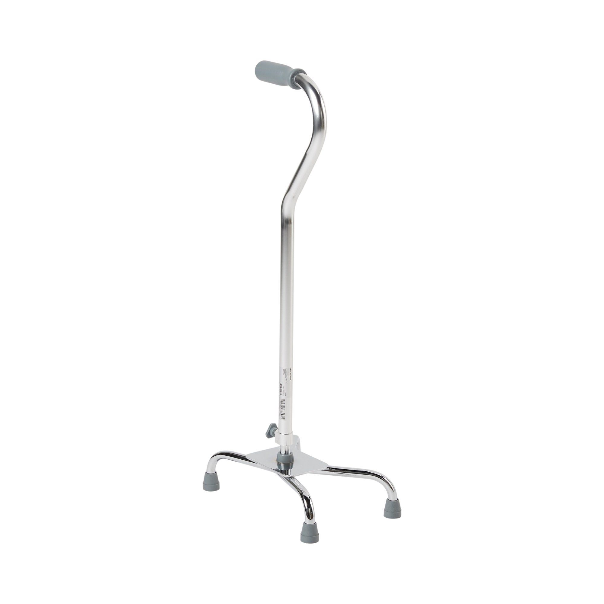 McKesson Chrome Steel Large Base Quad Cane, Adjustable Height 29" - 37. ...