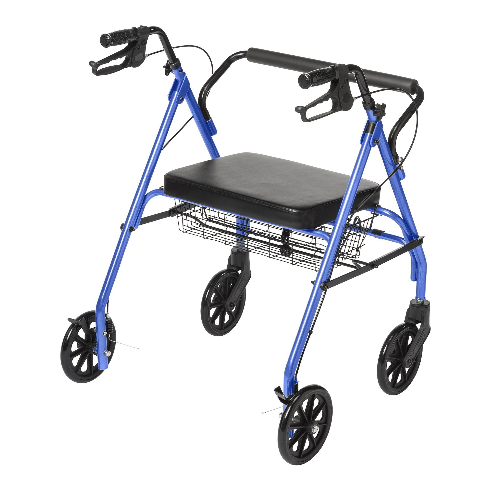 McKesson Bariatric Folding Rollator, Adjustable Height, Blue - 500 lbs ...