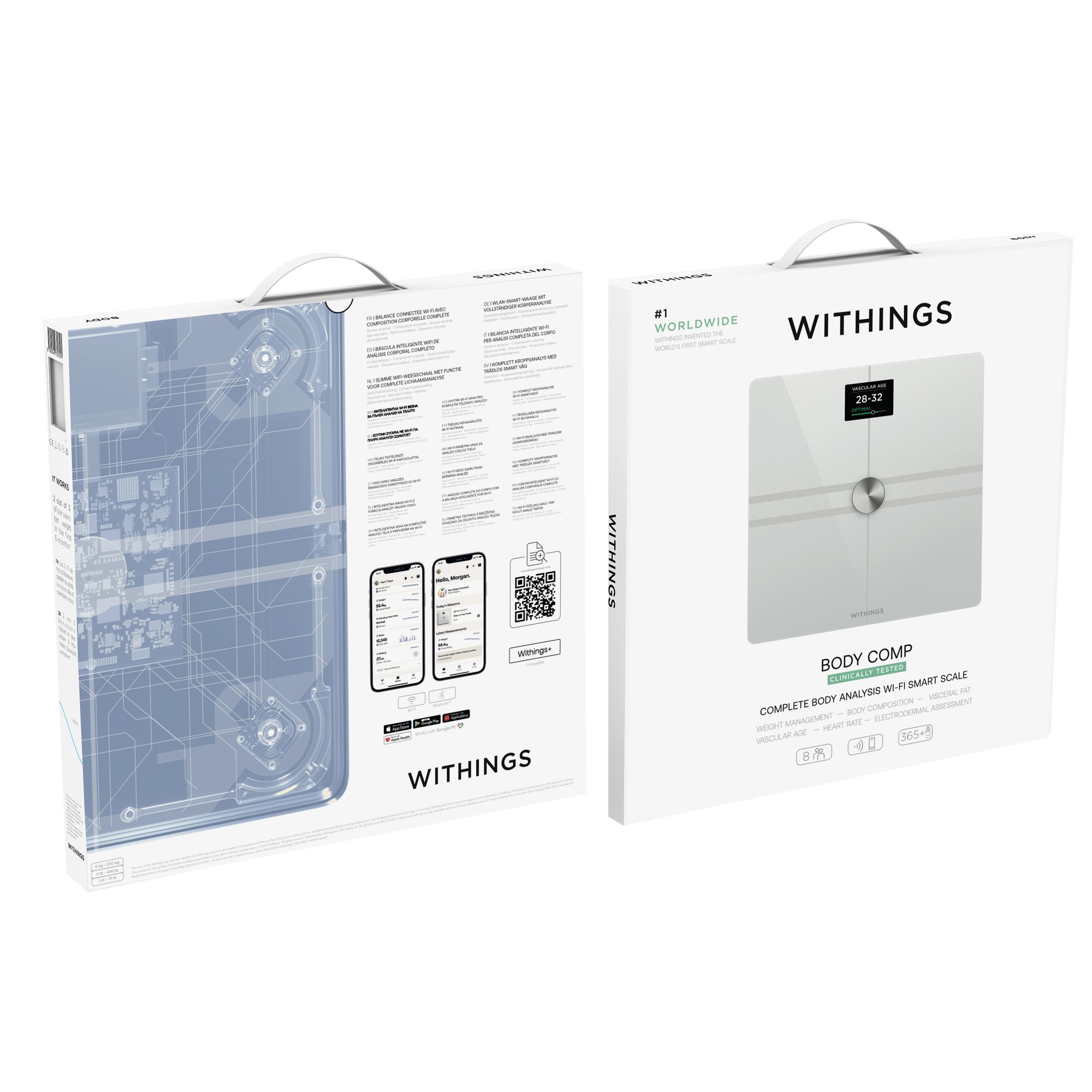 Withings Complete Body Composition Analysis Wi-Fi Smart Scale with LCD ...