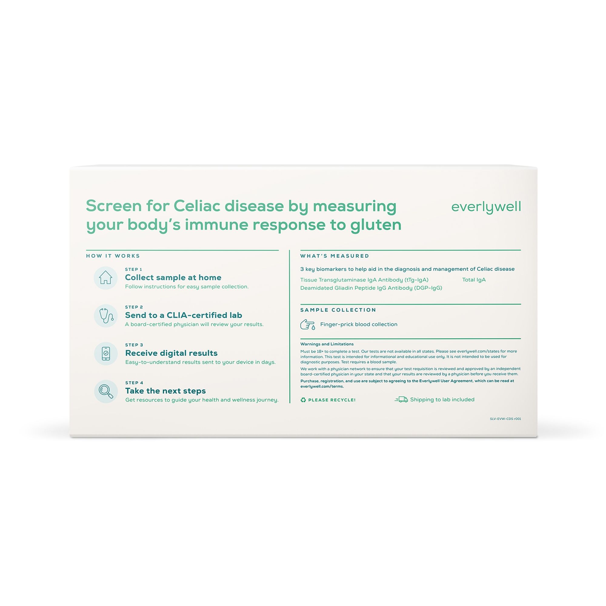 Everlywell Celiac Disease Screening Test - 1 Test Kit