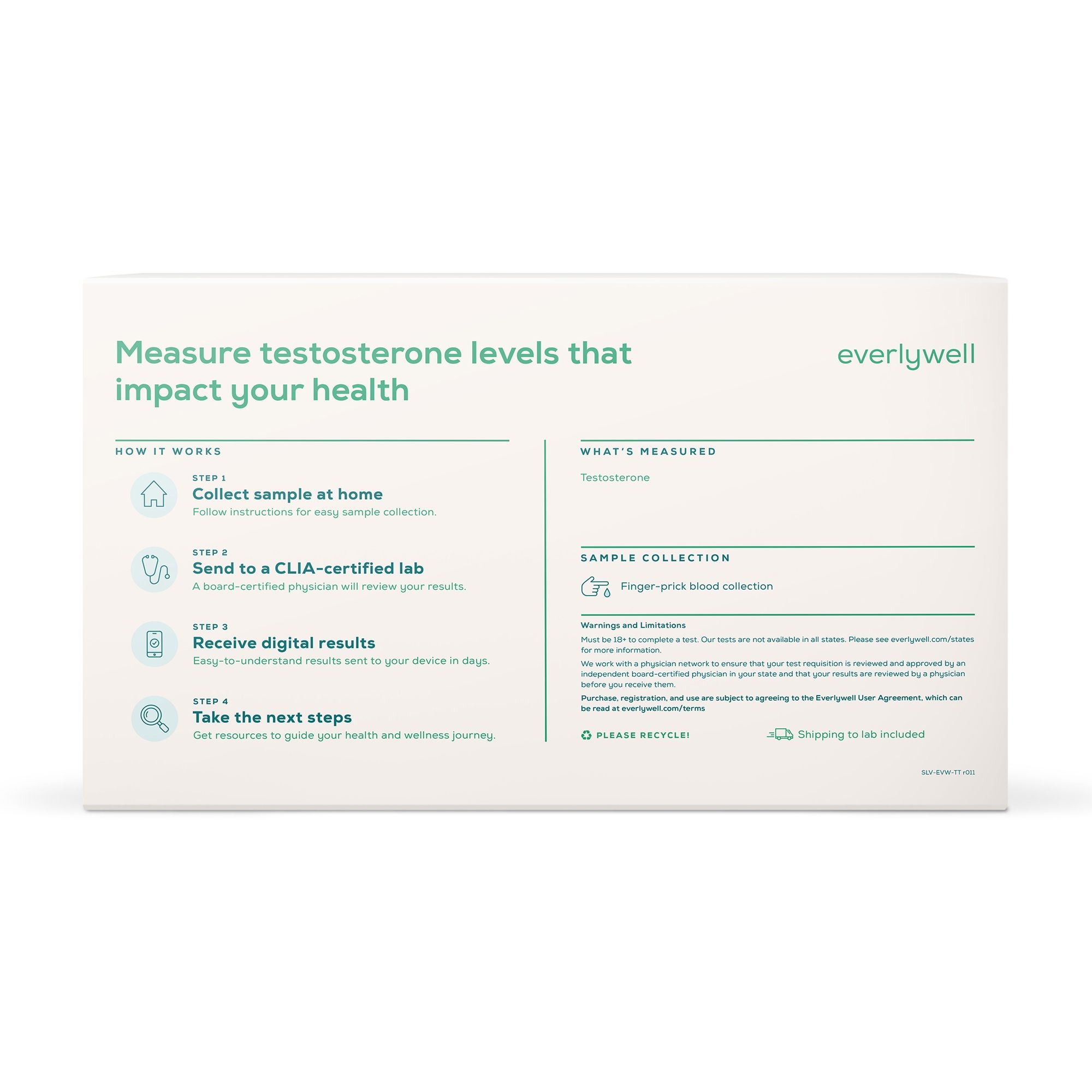 Everlywell Testosterone Test - 1 Test Kit