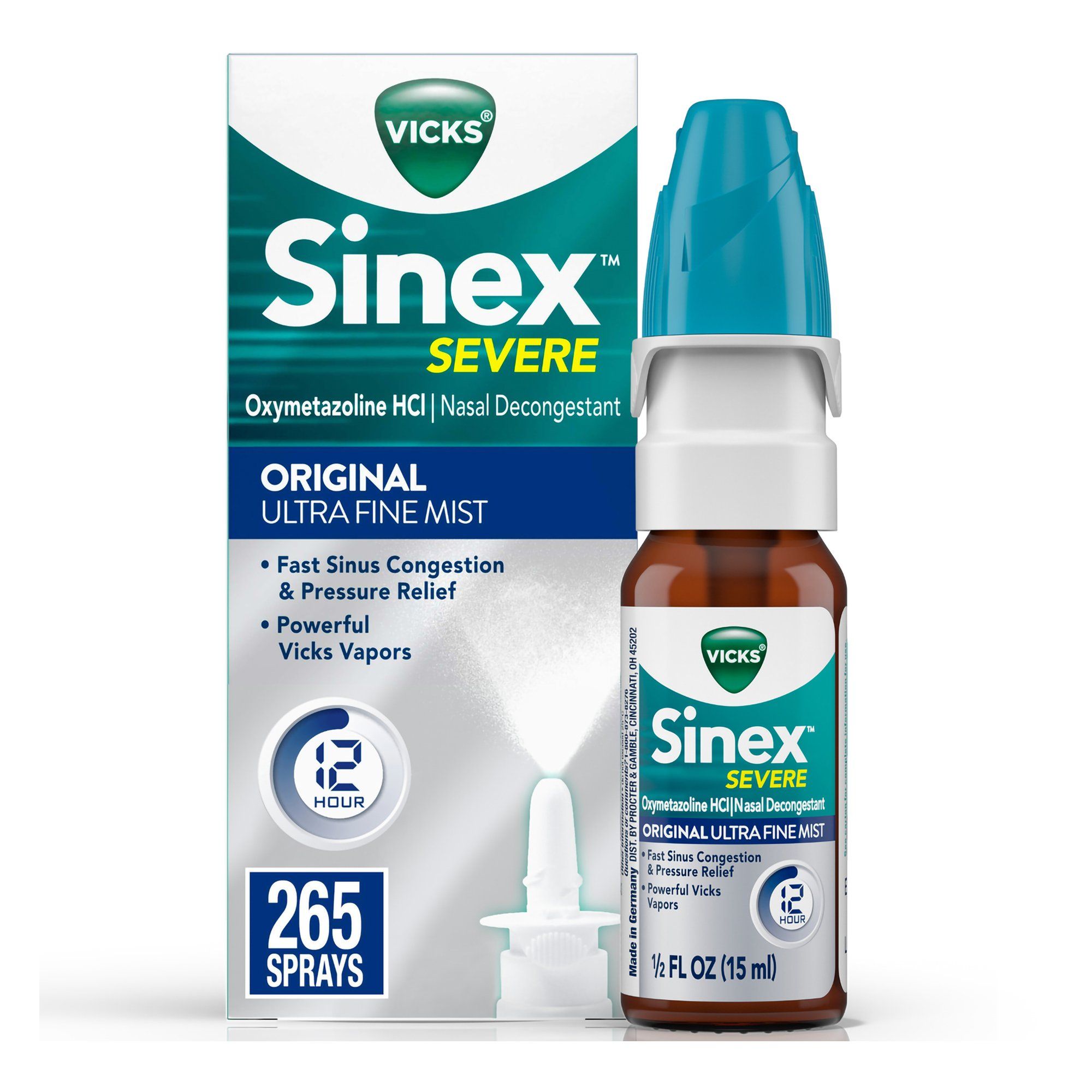 Vicks Sinex Severe Ultra Fine Nasal Mist, Nasal Decongestant, 0.05 fl ...
