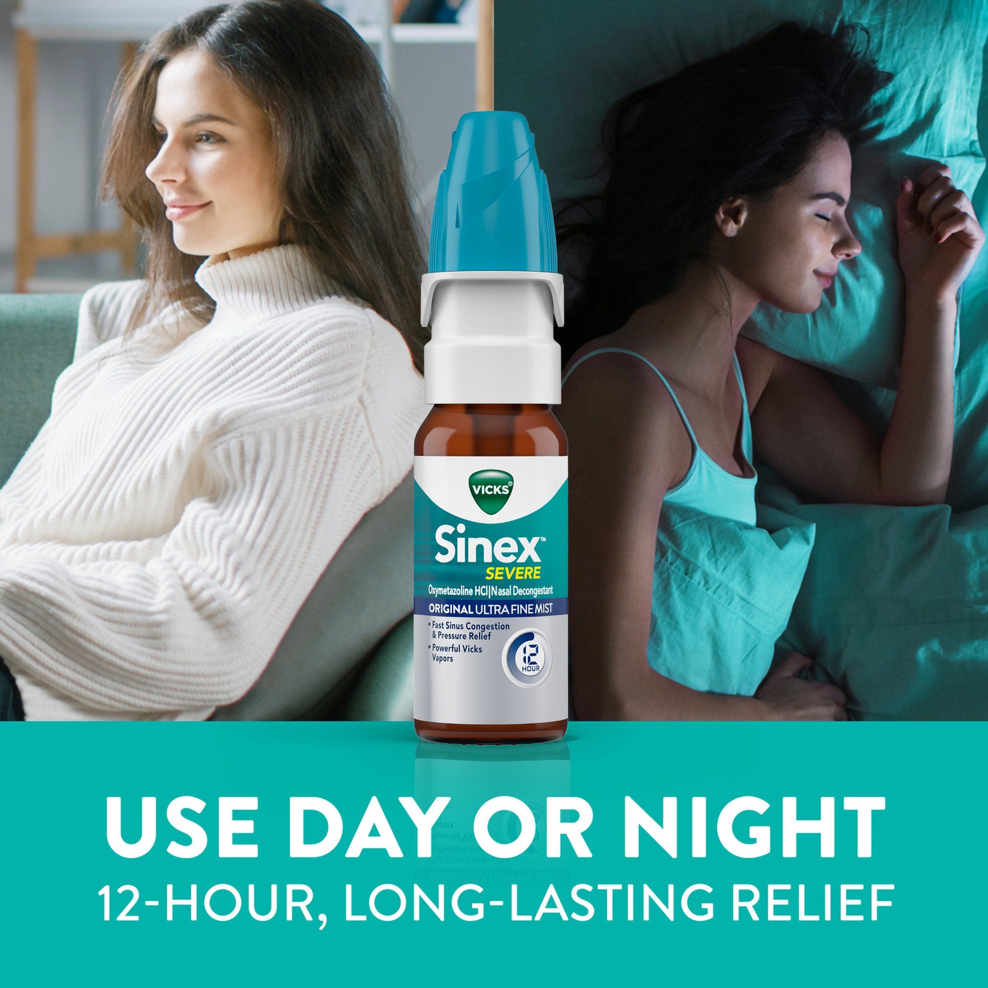 Vicks Sinex Severe Ultra Fine Nasal Mist, Nasal Decongestant, 0.05 fl ...