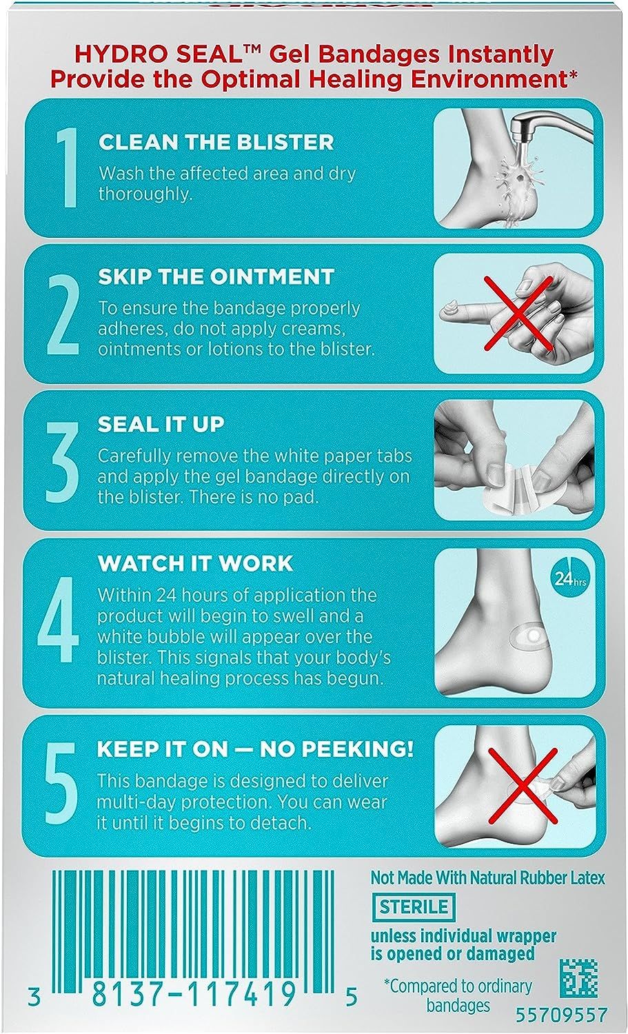 Band Aid Hydro Seal Blister Heels Bandages - 6 ct