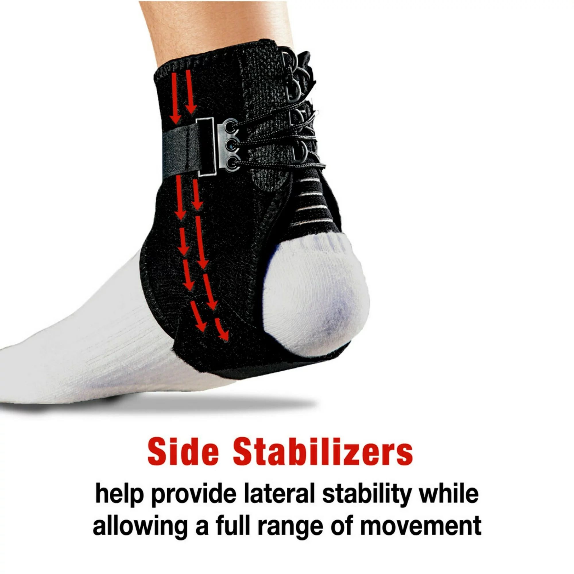 ACE Moderate Support Adjustable Ankle Brace with Side Stabilizers, One ...