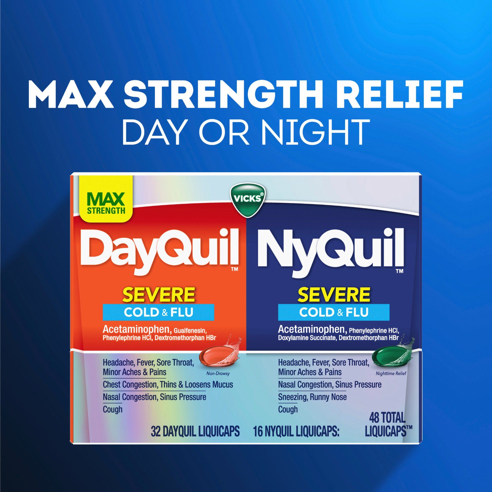 Vicks DayQuil & NyQuil Severe Cold & Flu Liquicaps - 24 ct