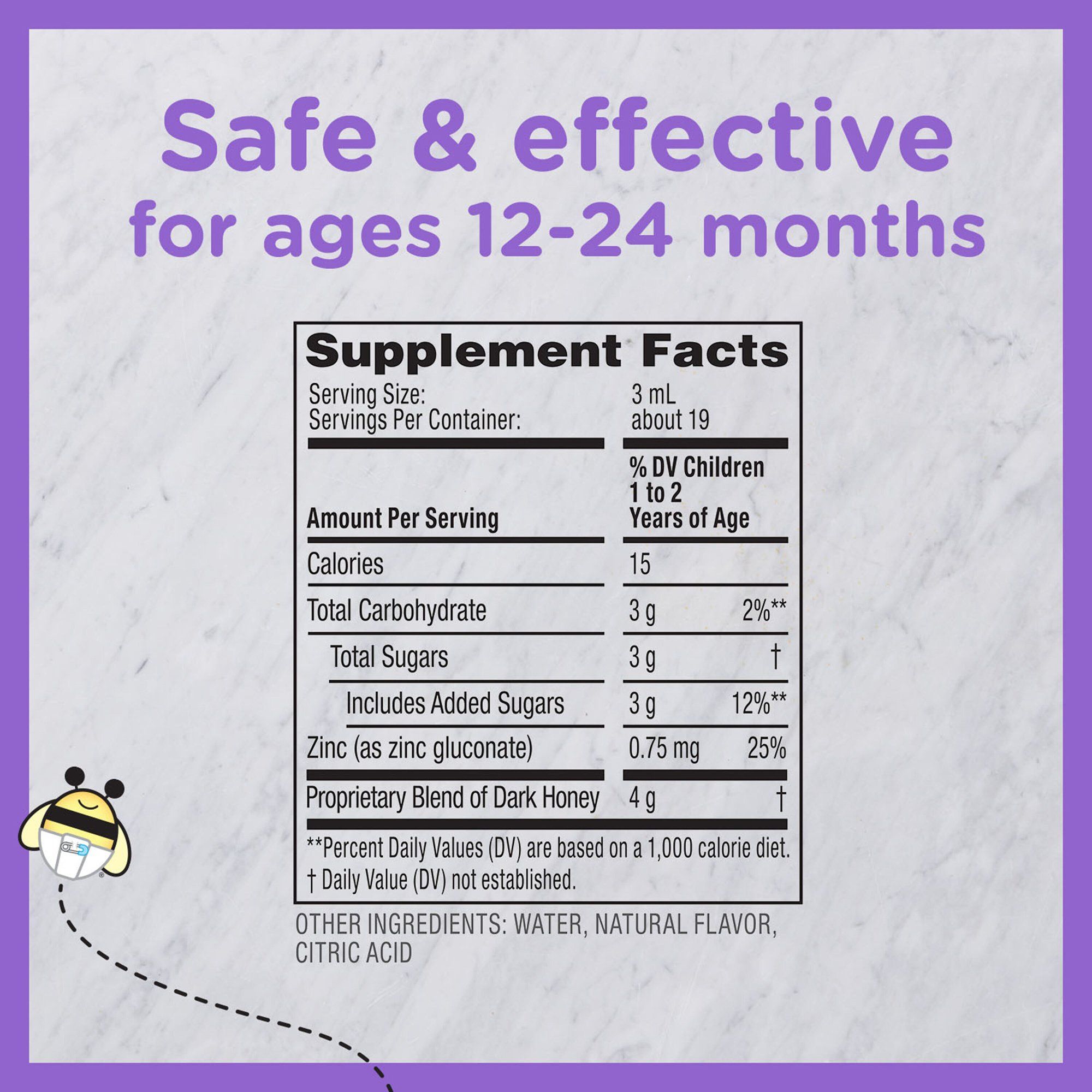 Zarbee's Baby Cough Syrup + Immune with Honey & Zinc, Cherry - 2 fl oz