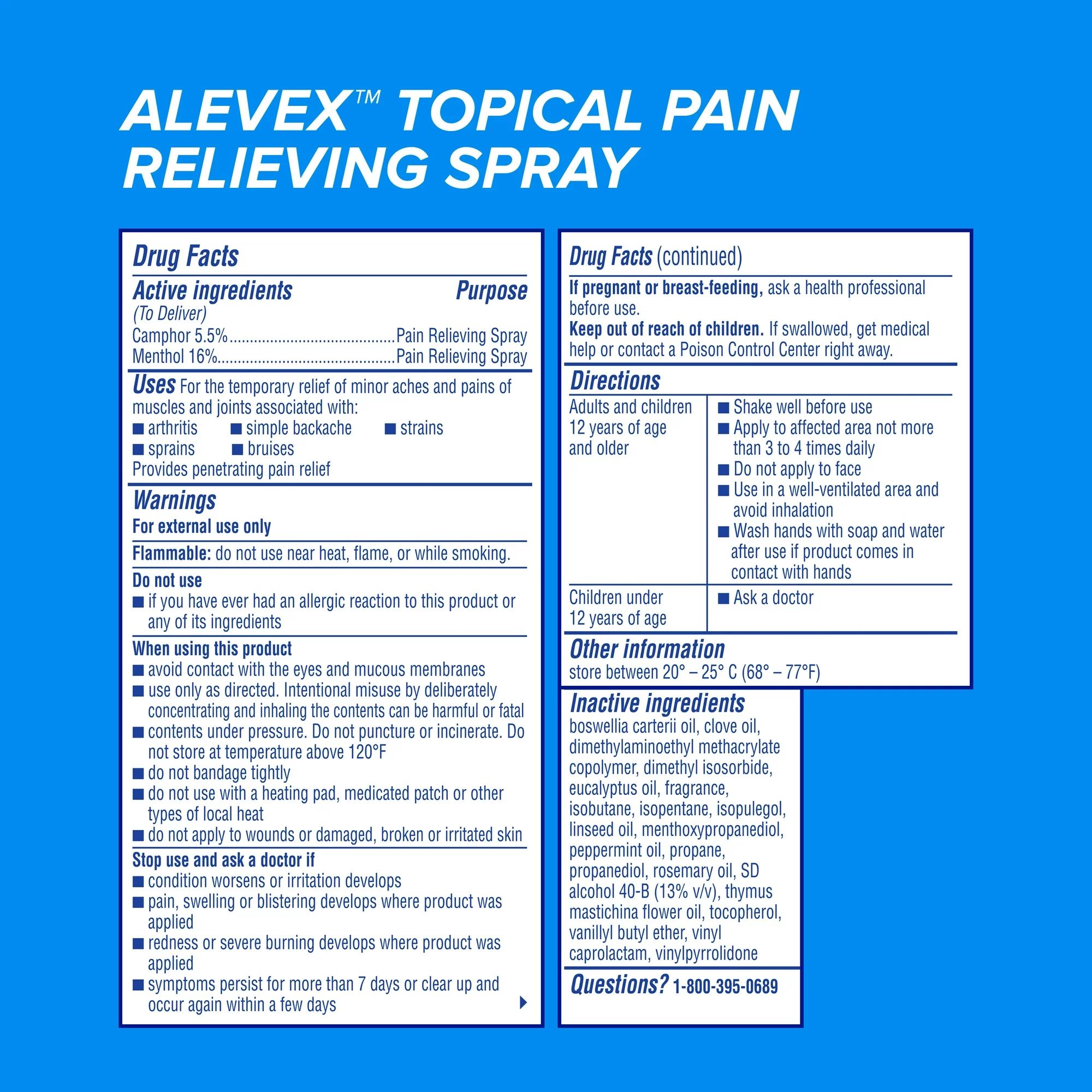 AleveX Pain Reliever Topical Spray, Max Strength - 3.2 oz