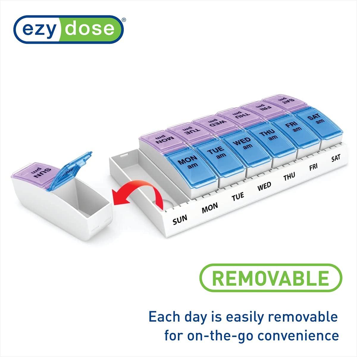 Ezy Dose Weekly (AM/PM) 7 Day Travel Pill Organizer, Large Pop-Out ...