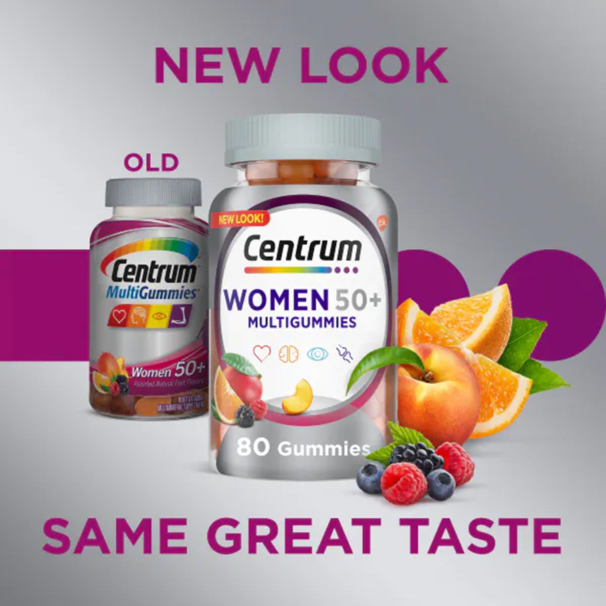Centrum Women 50+, Multivitamin & Multimineral Gummies, Assorted Fruit ...