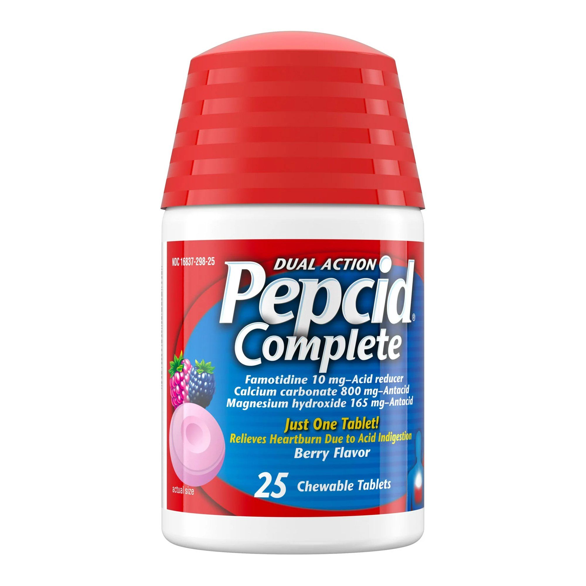 Pepcid Complete Acid Reducer + Antacid Chewables, Berry - 25 ct