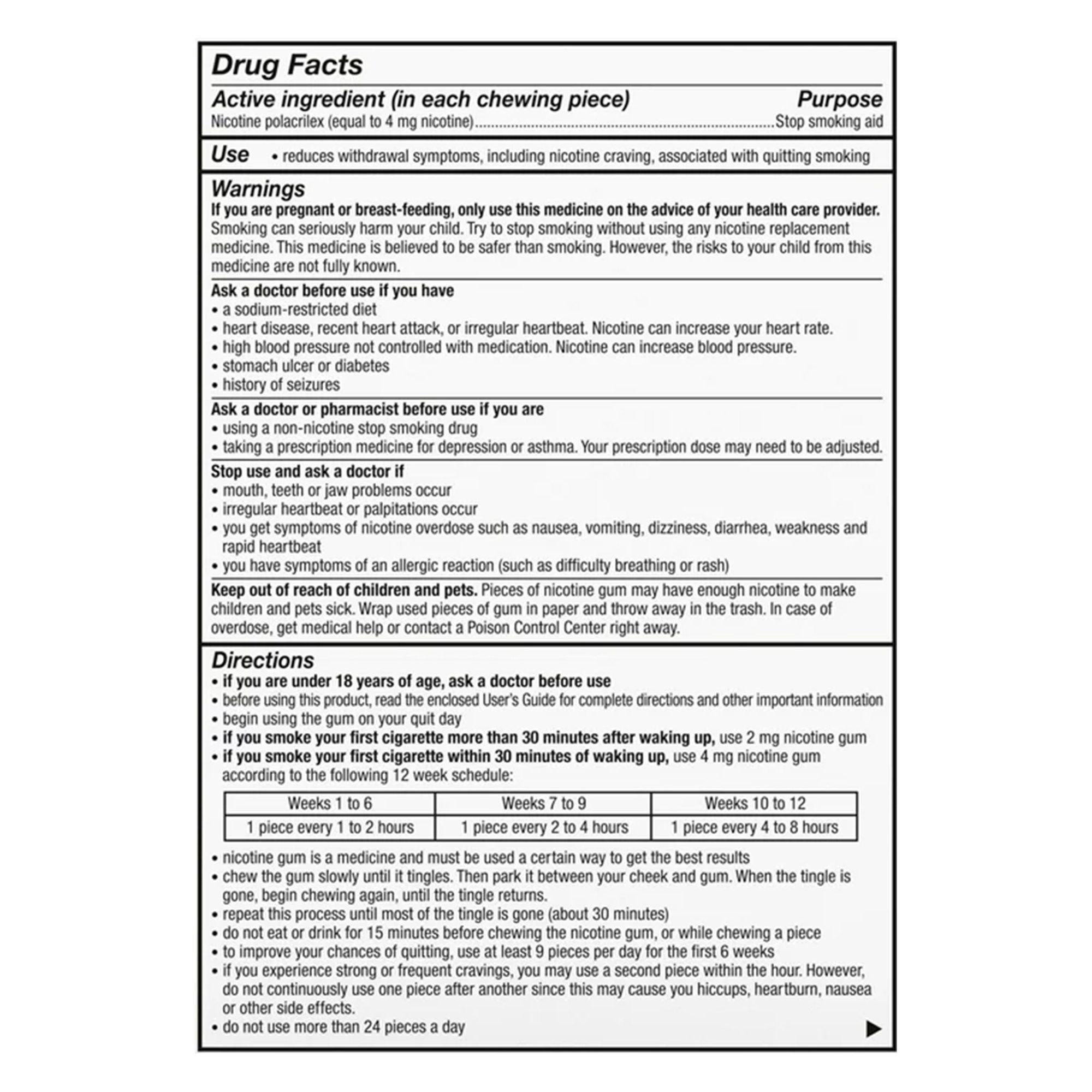 Nicorette Coated Nicotine Gum to Stop Smoking, 4 mg, Spearmint Burst ...