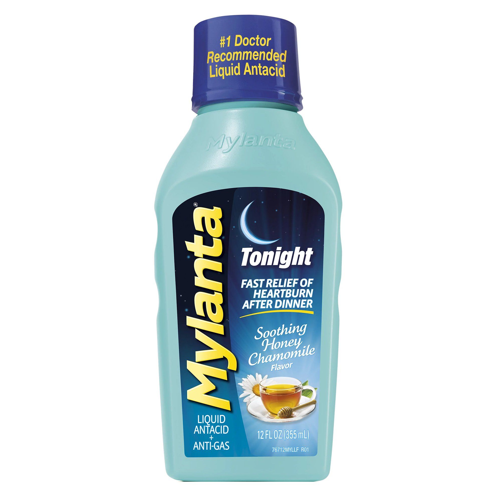 Mylanta Tonight Antacid + Anti-Gas Liquid, Honey Chamomile - 12 fl oz