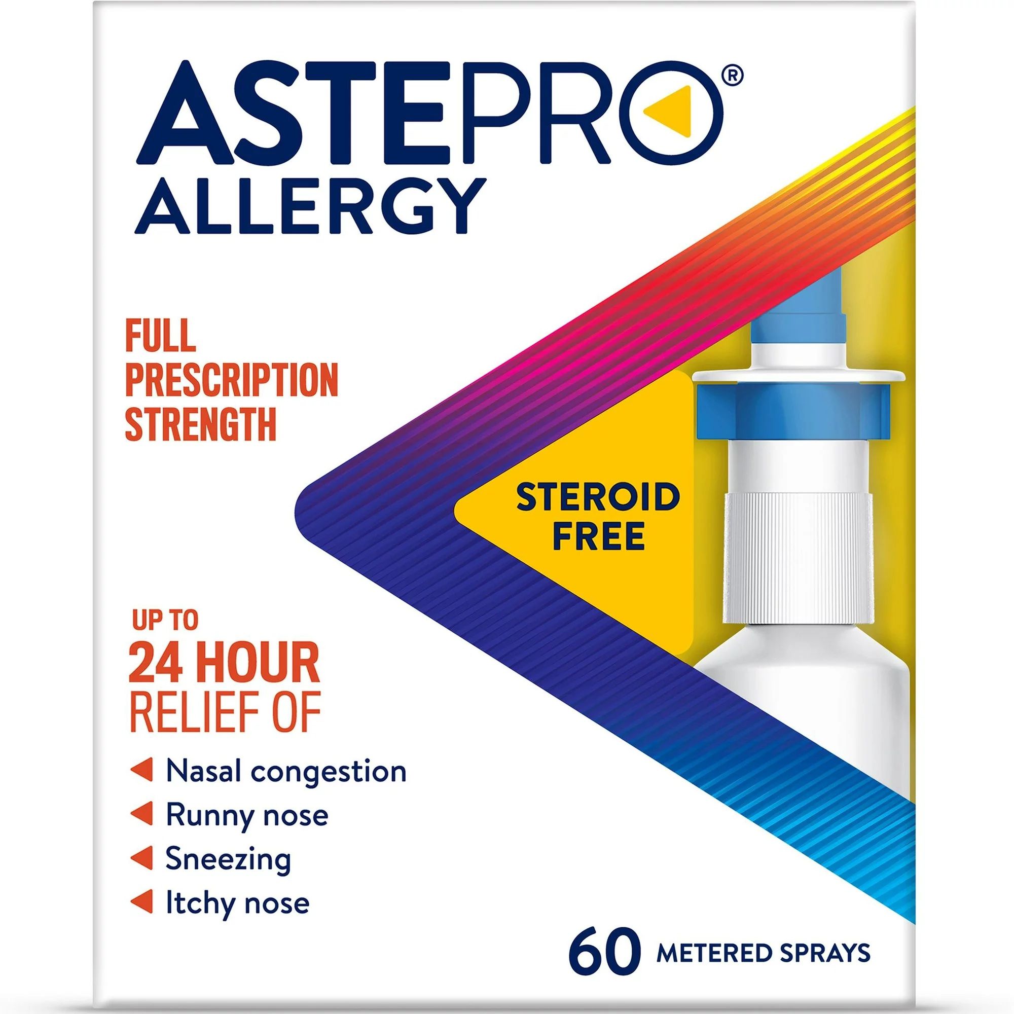 Astepro Allergy Antihistamine Nasal Spray, Steroid Free - 60 Metered Sprays
