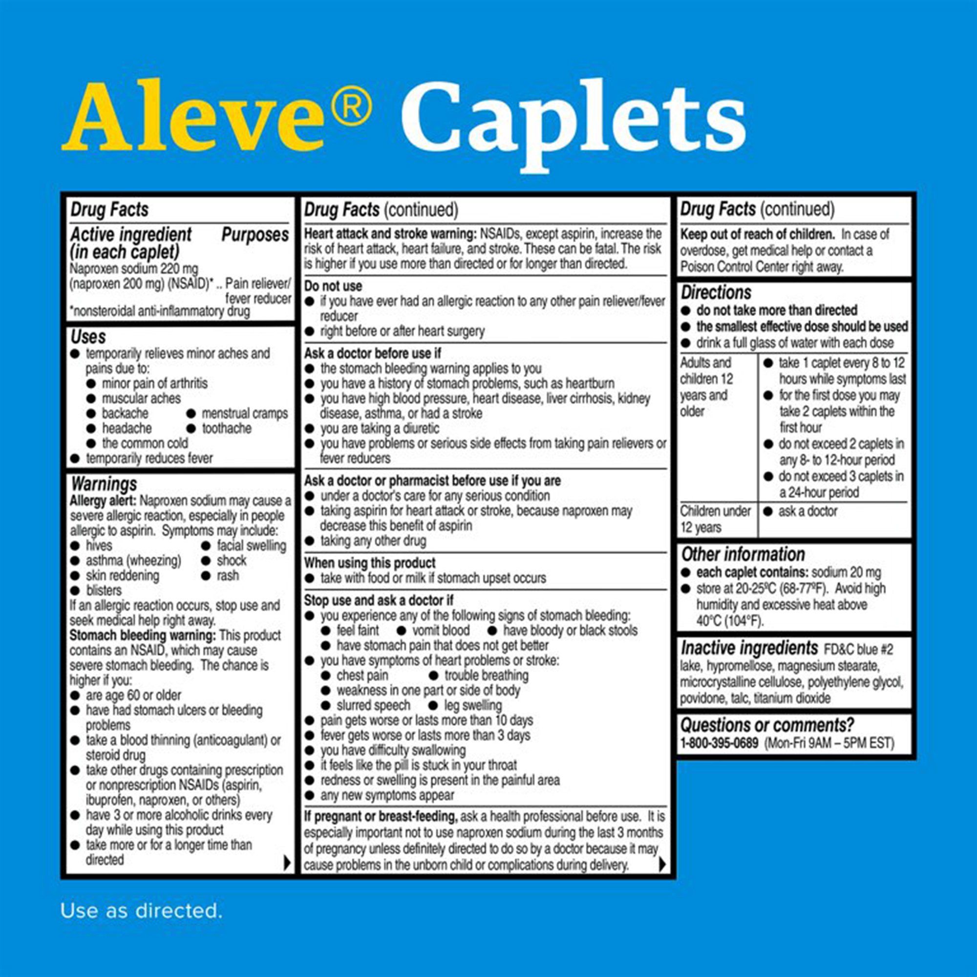 Aleve Arthritis Cap Naproxen Sodium Pain Reliever Caplets, 220 mg - 90 ct