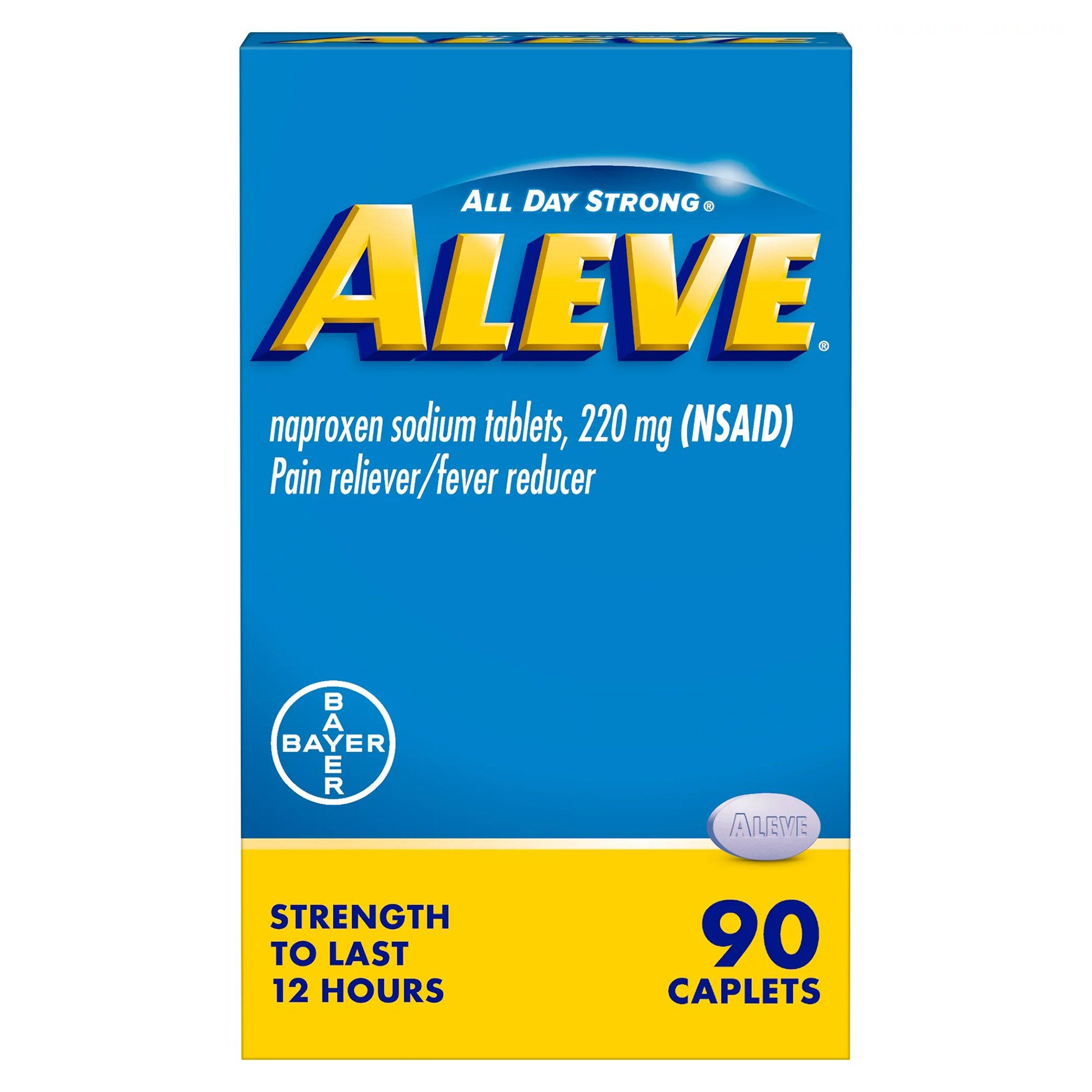 Aleve Naproxen Sodium Pain Reliever Caplets, 220 mg ‐ 90 ct