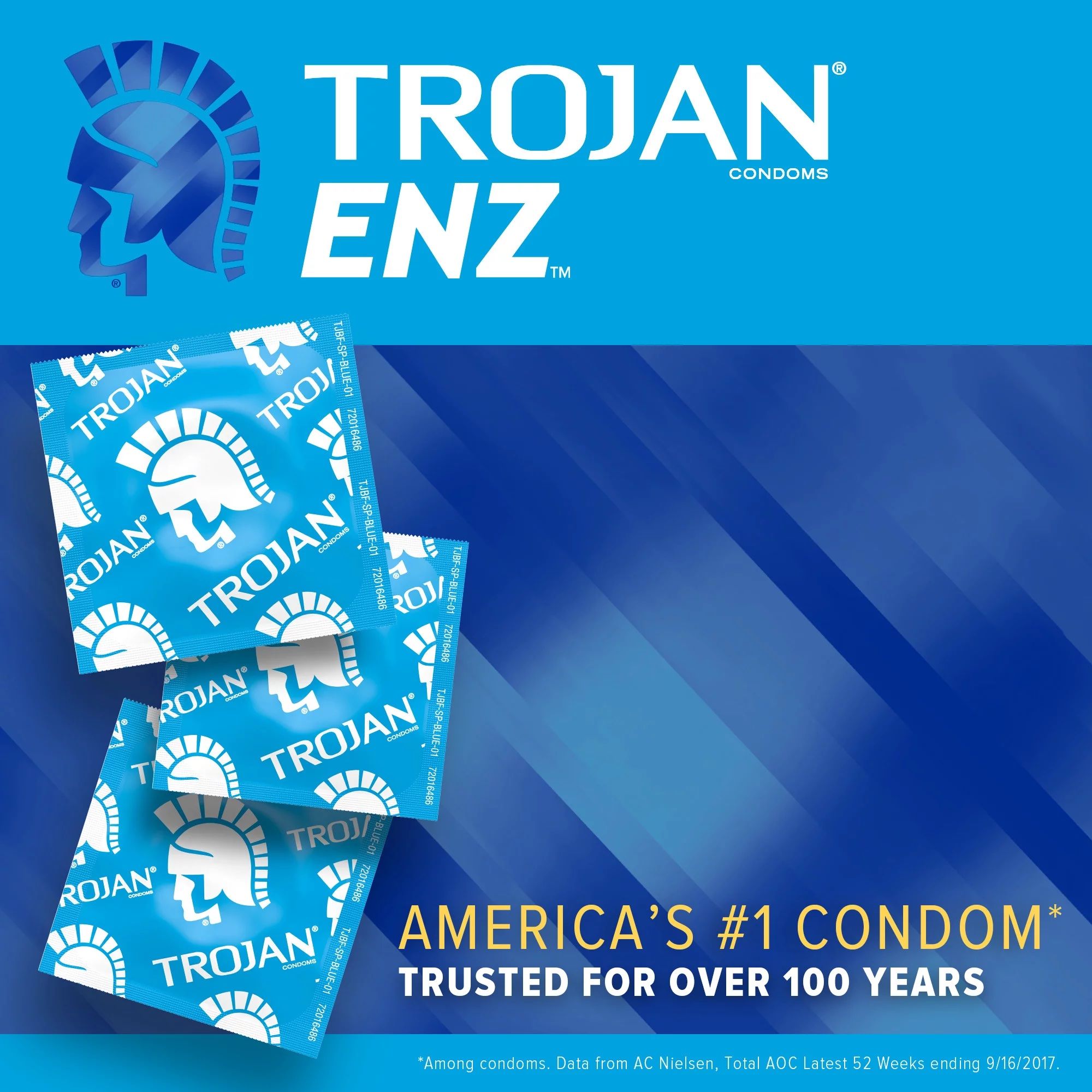 Trojan ENZ Spermicidal Lubricant Latex Condoms - 3 ct