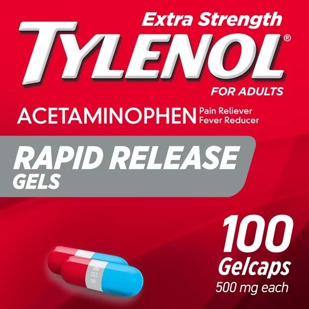 Tylenol Extra Strength Acetaminophen Rapid Release Gels Gelcaps, 500 mg ...