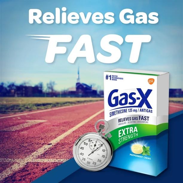 Gas Relief Gas-X Extra Strength Chewable Tablets 125mg - Peppermint ...