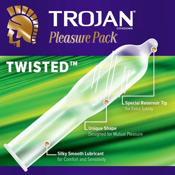 Trojan Pleasure Variety Pack Lubricated Condoms - 3 ct