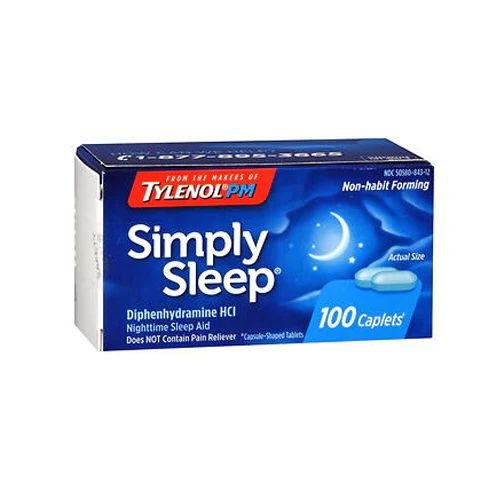 Tylenol Simply Sleep Non-Habit Forming Nighttime Sleep Aid Caplets - 100 ct