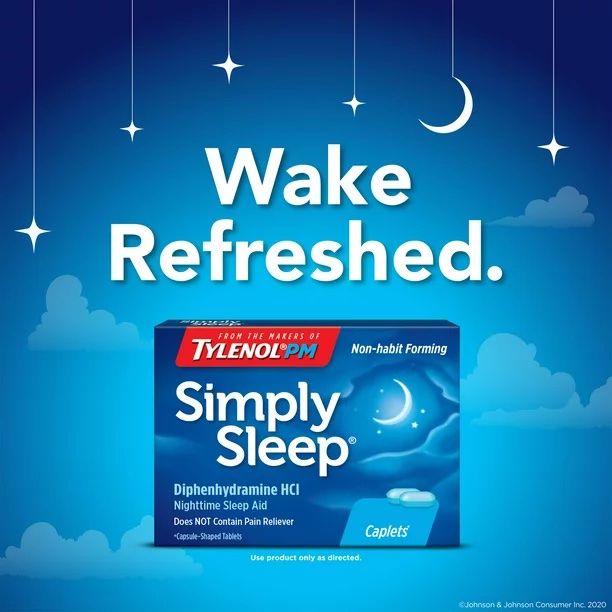 Tylenol Simply Sleep Non-Habit Forming Nighttime Sleep Aid Caplets - 100 ct