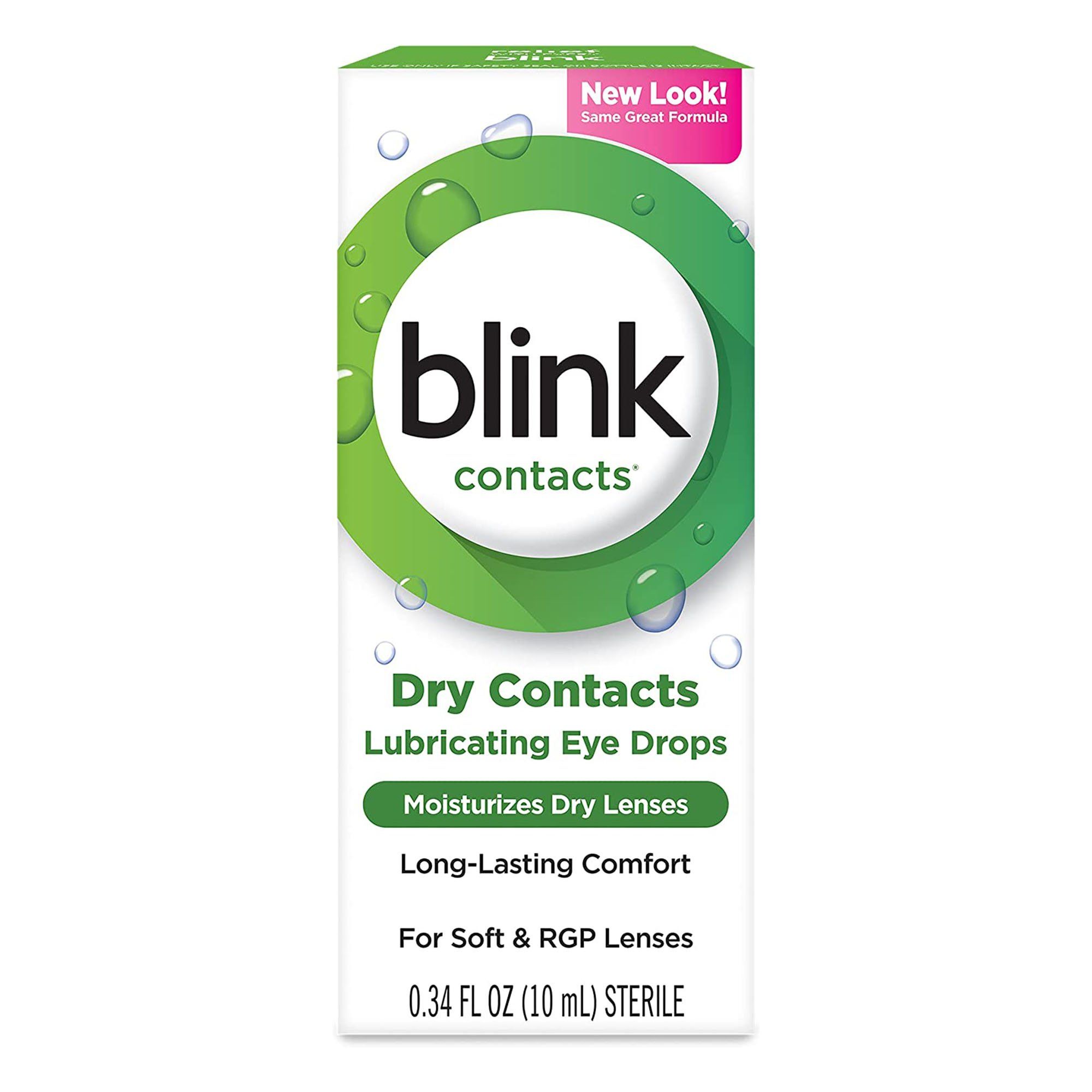 Blink Contacts Lubricating Eye Drops For Soft & RGP Lenses - 0.34 fl oz