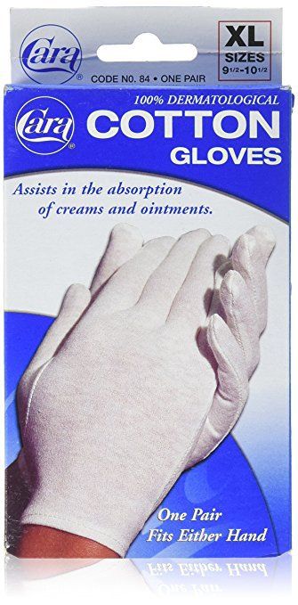 Cara 100% Dermatological Cotton Gloves, X-Large - 1 Pair