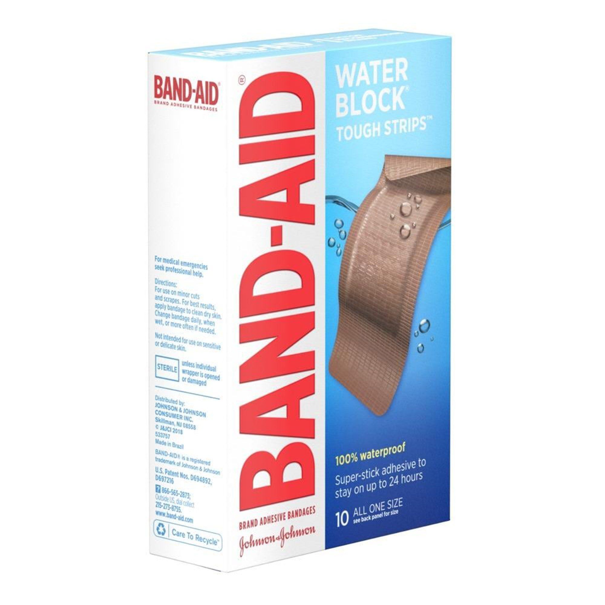 Band-Aid Water Block Tough Strips, One Size, X-Large - 10 ct