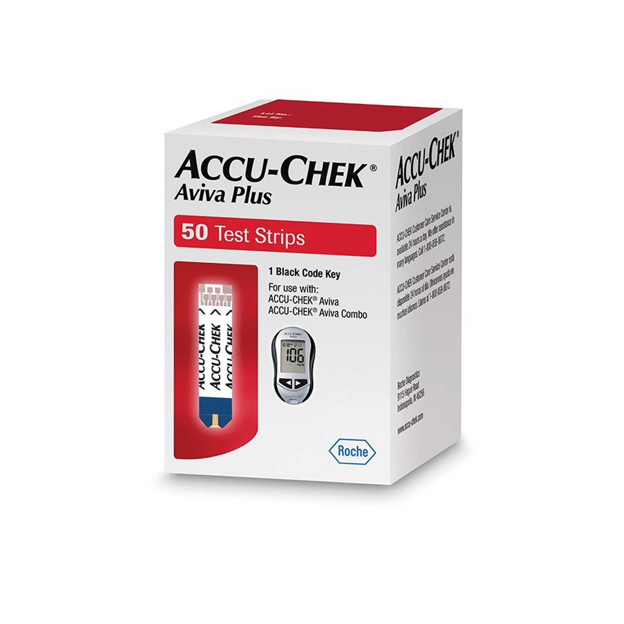 Accu-Chek Aviva Plus Blood Glucose Test Strips - 50 ct