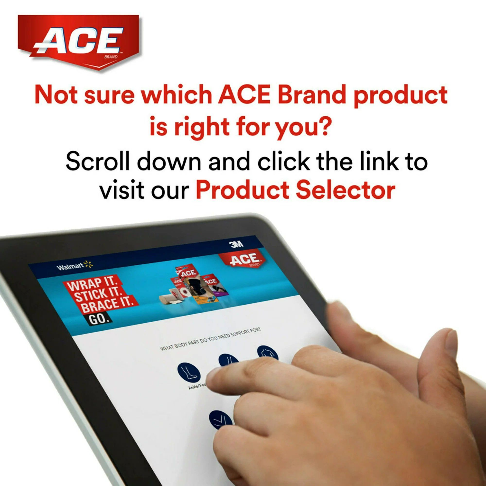 ACE Elastic Bandage with Single Hook & Loop Closure, 3" Width - 1 ct