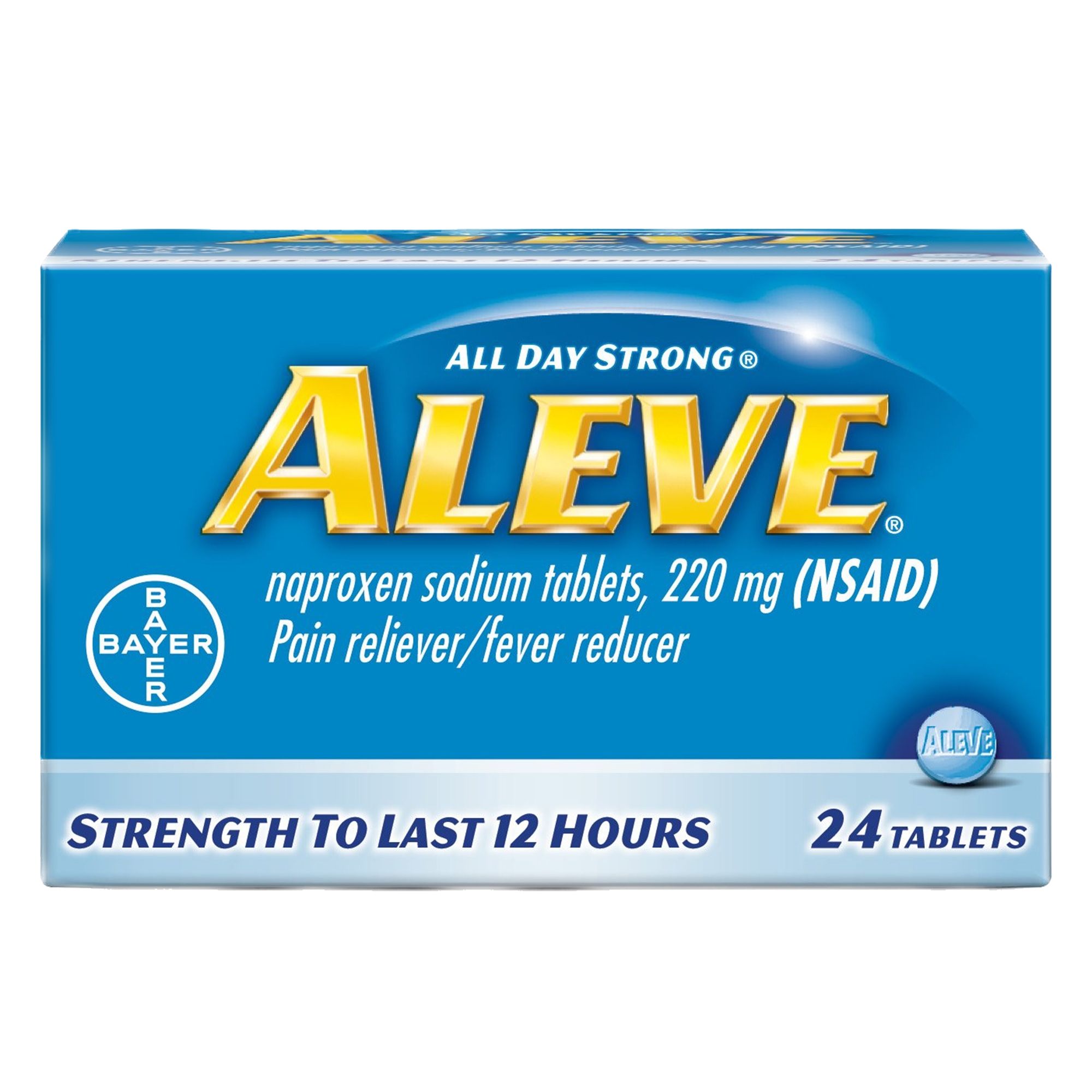 Aleve Naproxen Sodium Pain Relief/Fever Reducer Tablets, 220 mg - 24 ct