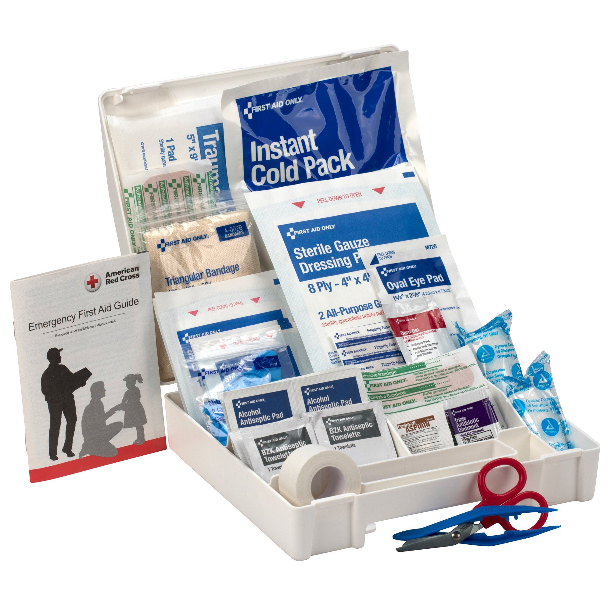 First Aid Only 10 Person First Aid Kit Plastic Case - 62 pieces