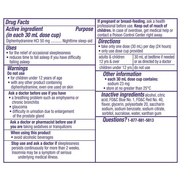 Vicks ZzzQuil Nighttime Sleep Aid Liquid, Warming Berry Flavored - 6 fl oz