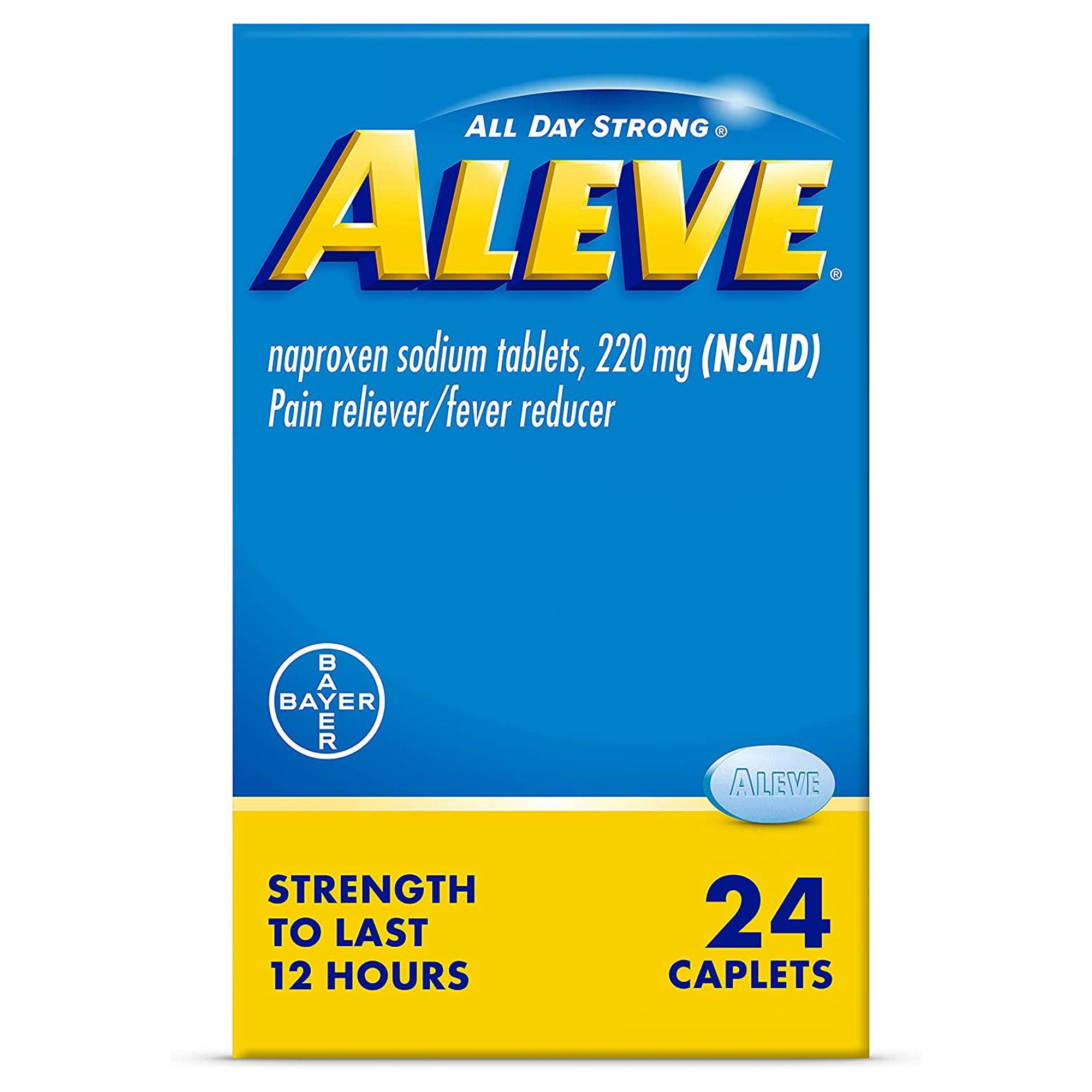 Aleve Naproxen Sodium Pain Reliever Caplets, 220 mg ‐ 24 ct