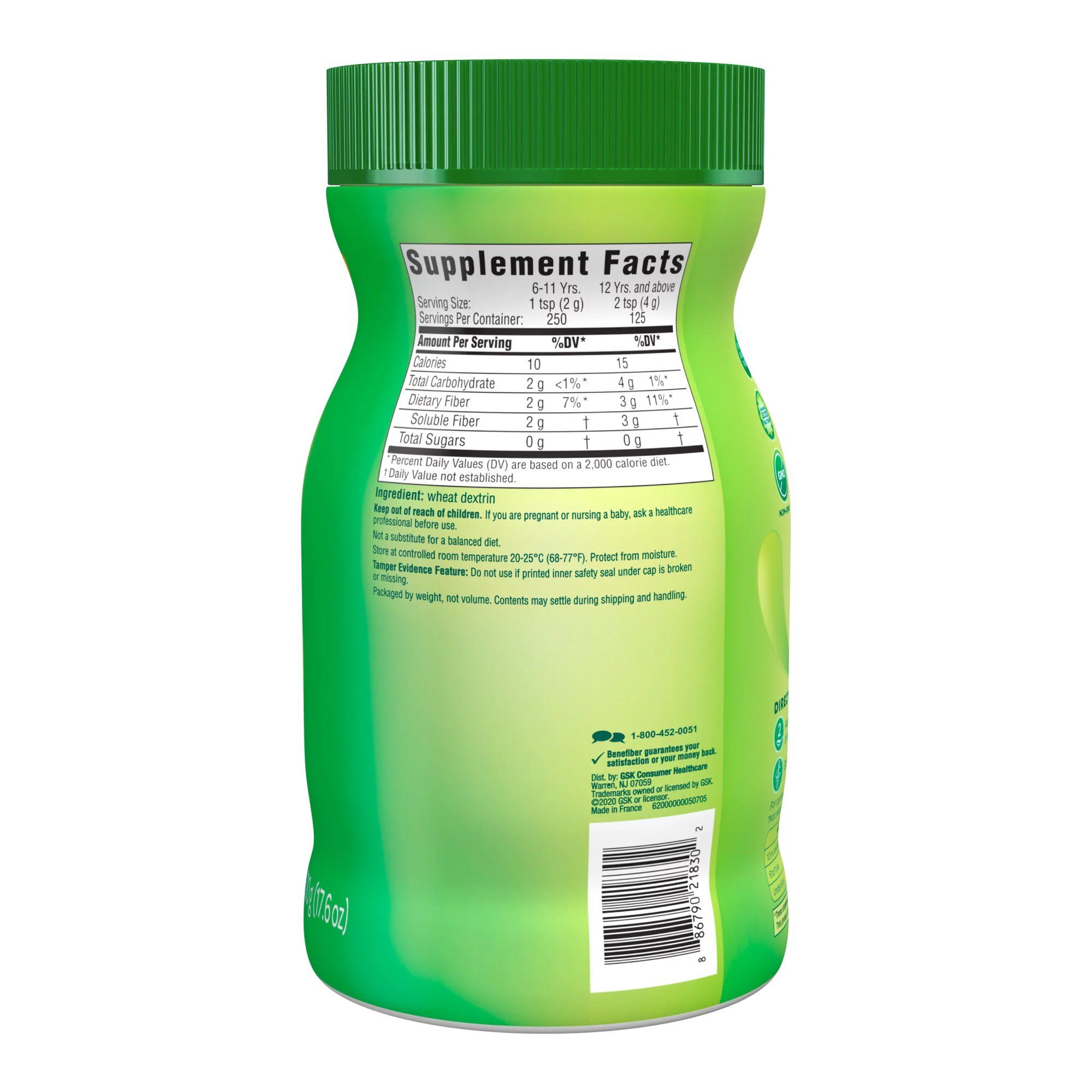 Benefiber Daily Prebiotic Fiber Powder, 125 Servings - 17.6 oz