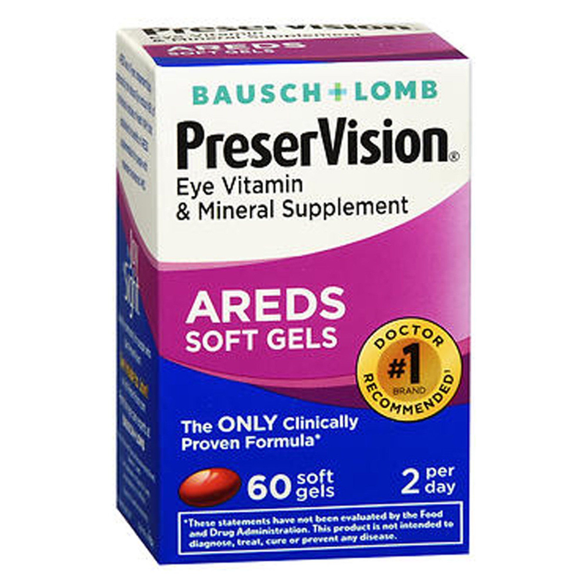 PreserVision AREDS Eye Vitamin & Mineral Supplement Soft Gel Tablets ...