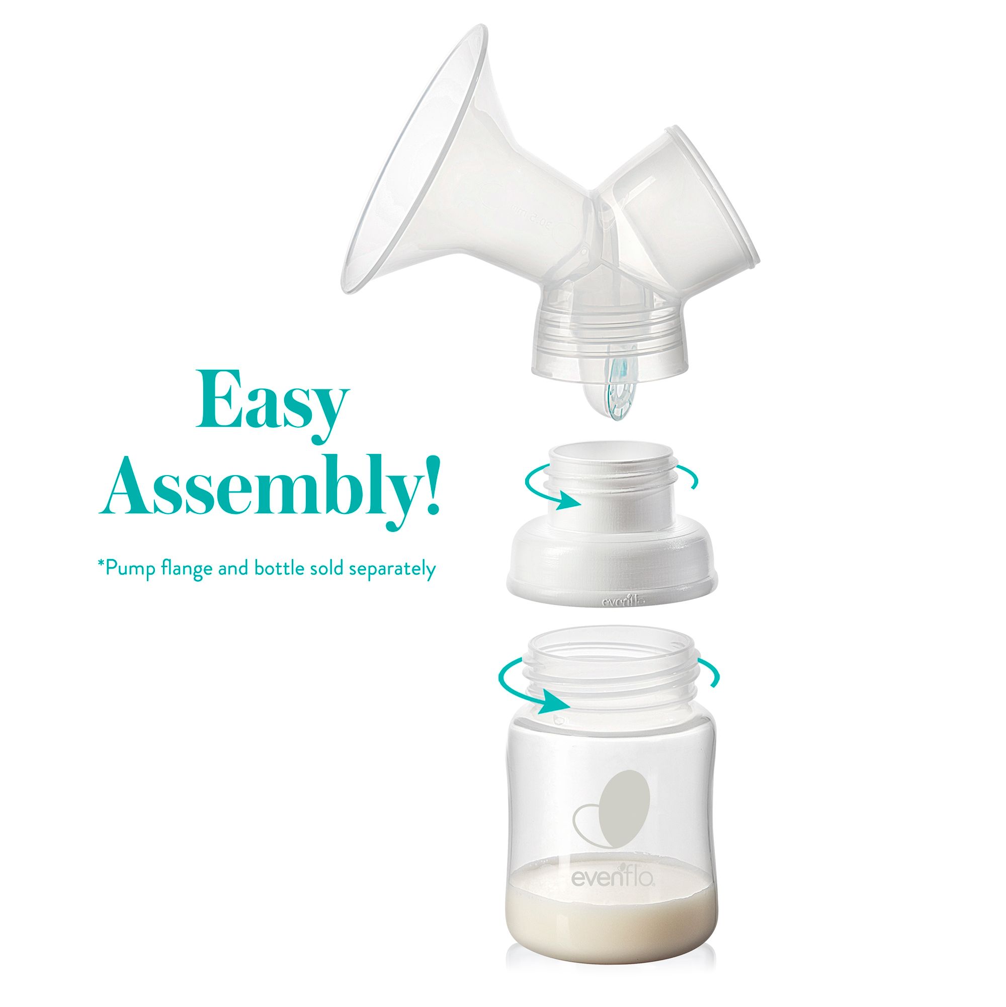 Evenflo Breast Pump Adapter to Balance + Wide Neck Bottles - 2 ct