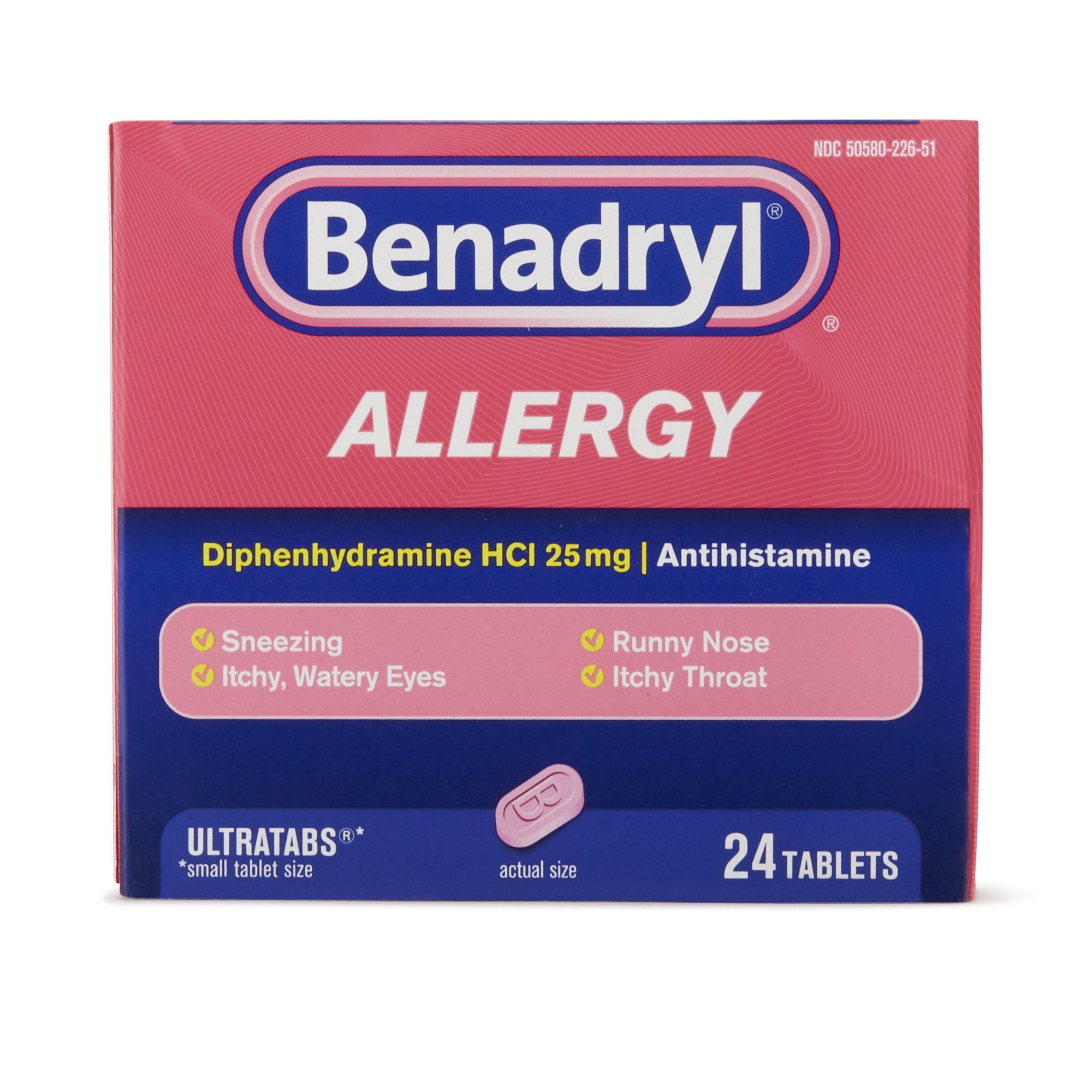 Benadryl Allergy Relief Tablets, 25 mg - 24 ct