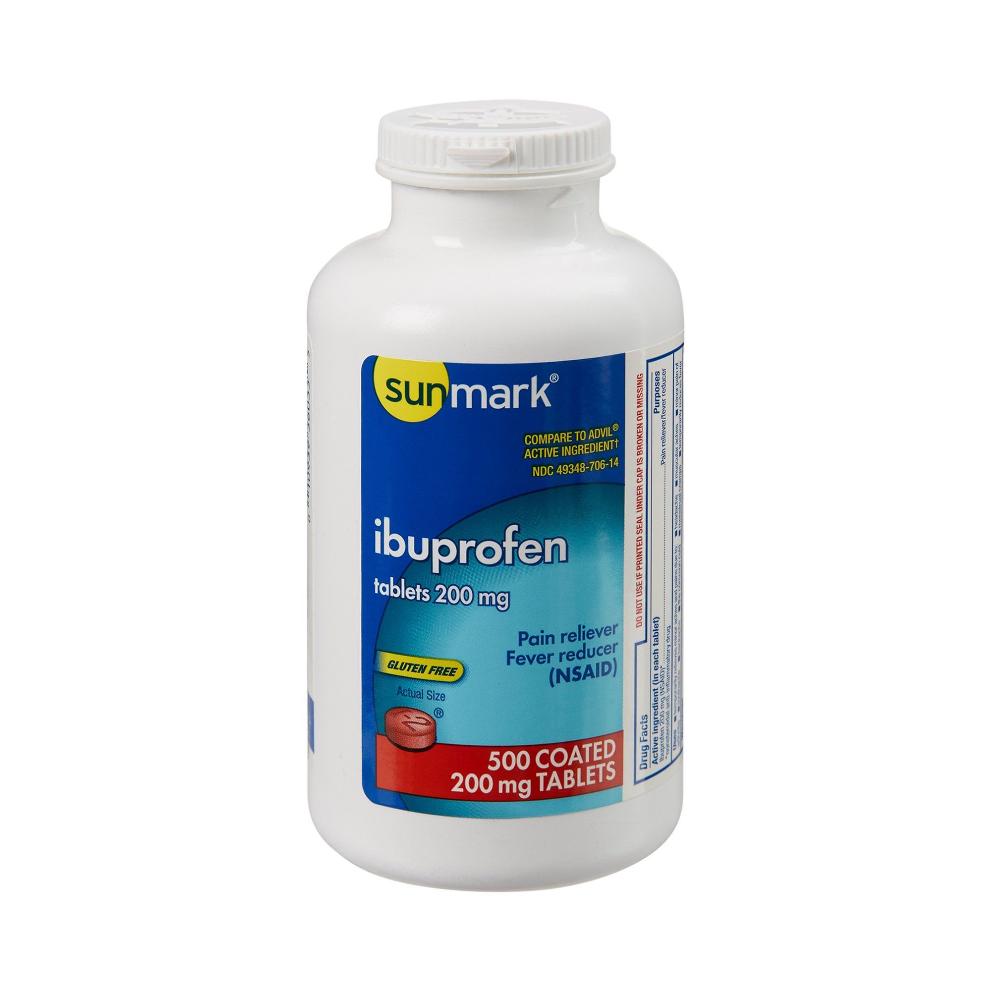 Sunmark Ibuprofen Coated Tablets, 200 mg - 500 ct